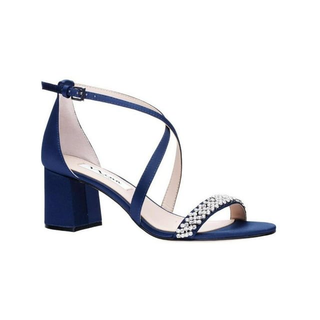 Nina Womens Nora Ankle Strap Open Toe Block Heels