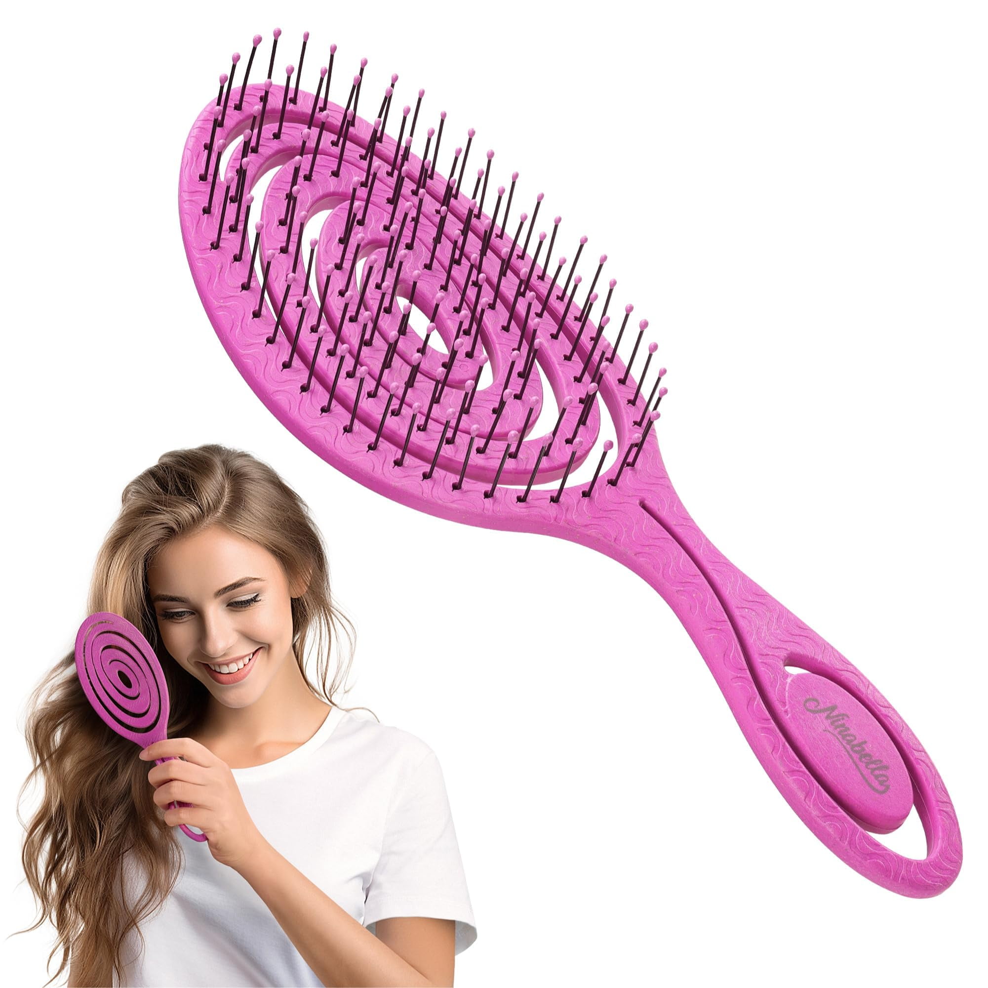 Ninabella Organic Detangling Hair Brush for Women, Men & Children ...