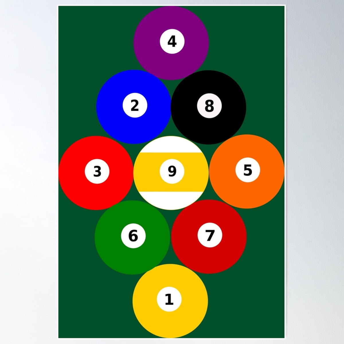 Nine-Ball Rack Poster Wall Art, Modern Wall Decor For Living Room ...