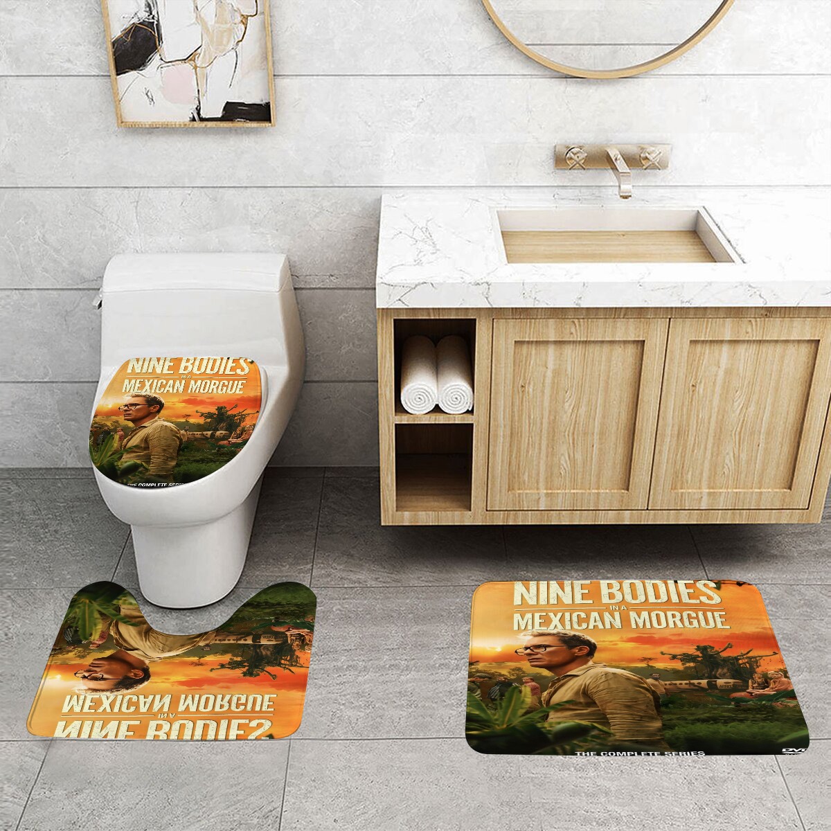 Nine Bodies in a Mexican Morgue floor mat and toilet set is durable,and ...