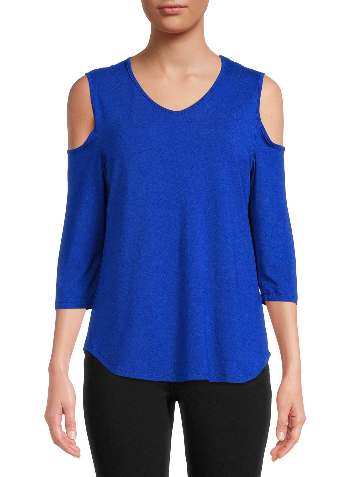Nine.Eight Women’s Cold Shoulder Blouse - Walmart.com
