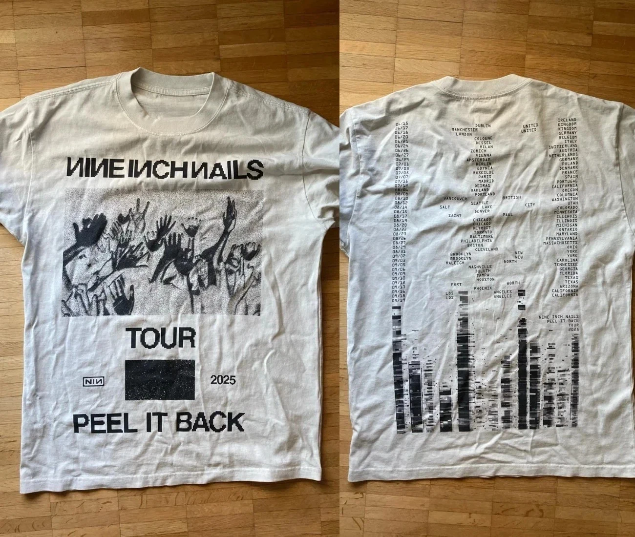 Nine! Inch Nails Peel It Back Tour 2025 Amsterdam Merch T-shirt ...