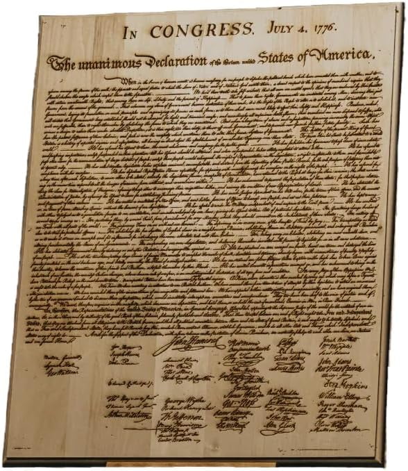 Nine Line The Declaration of Independence Wood Art - 16" x 20 ...