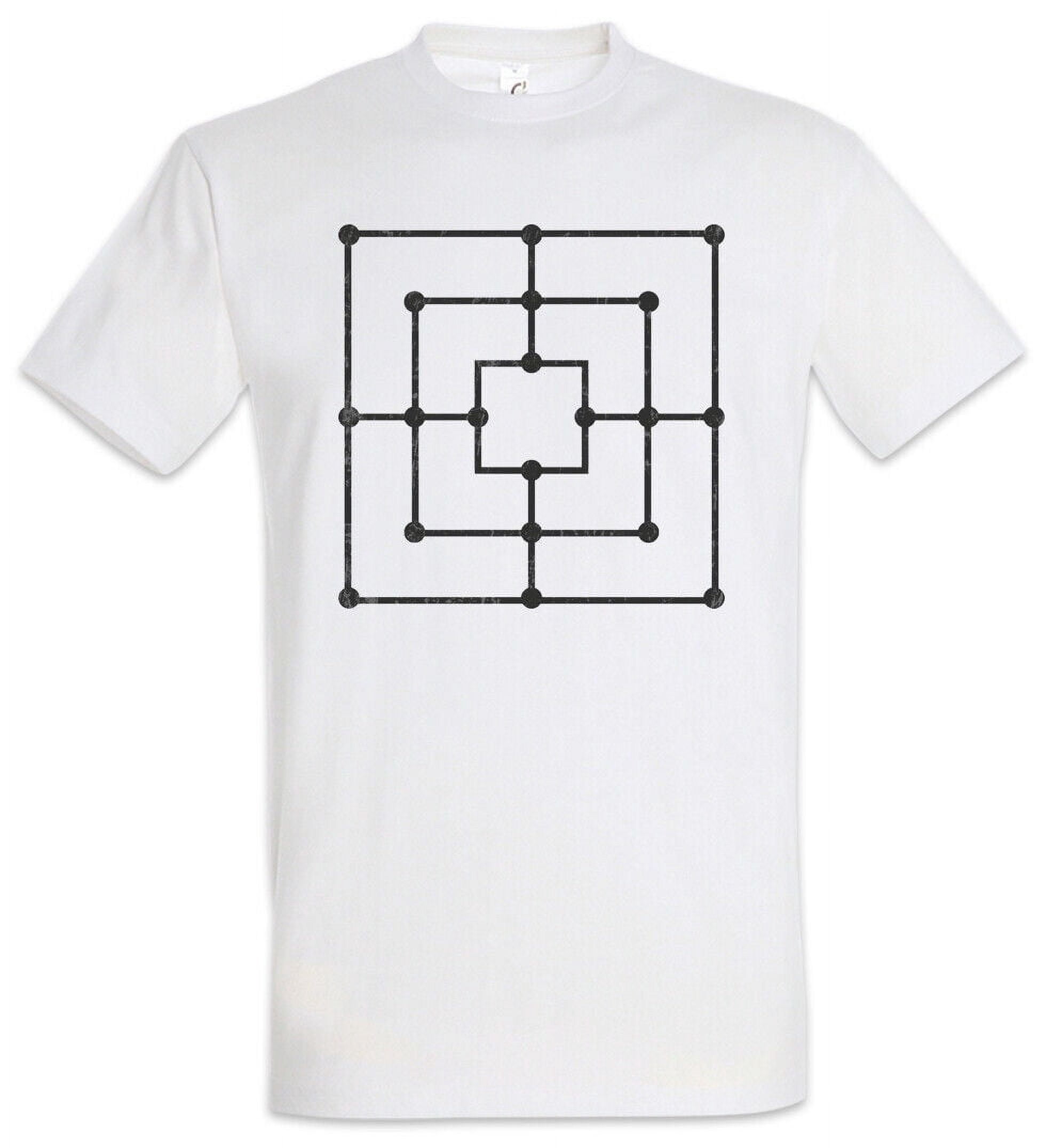 Nine Men's Morris T-Shirt Retro Board Game Mill Mills Gamer Mühle Feld ...