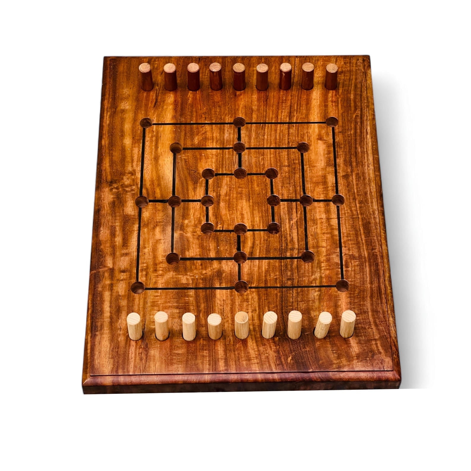 Nine Men's Morris Wooden Board Game Set | Personalized Classic Strategy ...