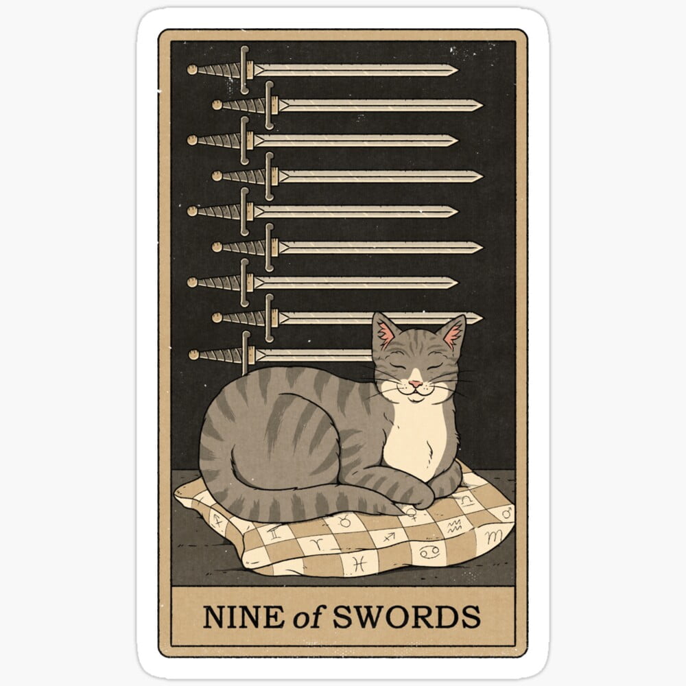 Nine Of Swords Sticker Phone Decal Water Bottle Stickers Car Decals ...
