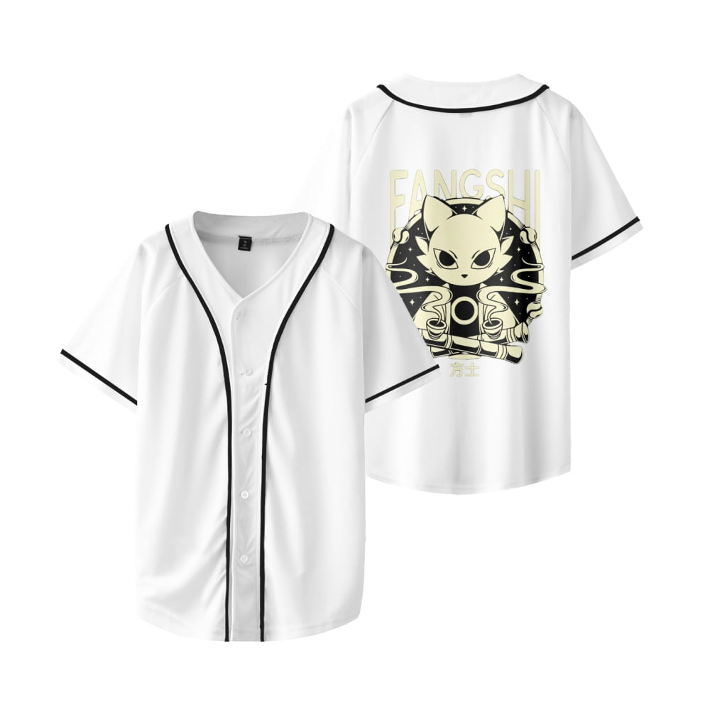 Nine Sols FANSHI Classic Jersey Button Down Shirts Short Sleeve Hip Hop ...