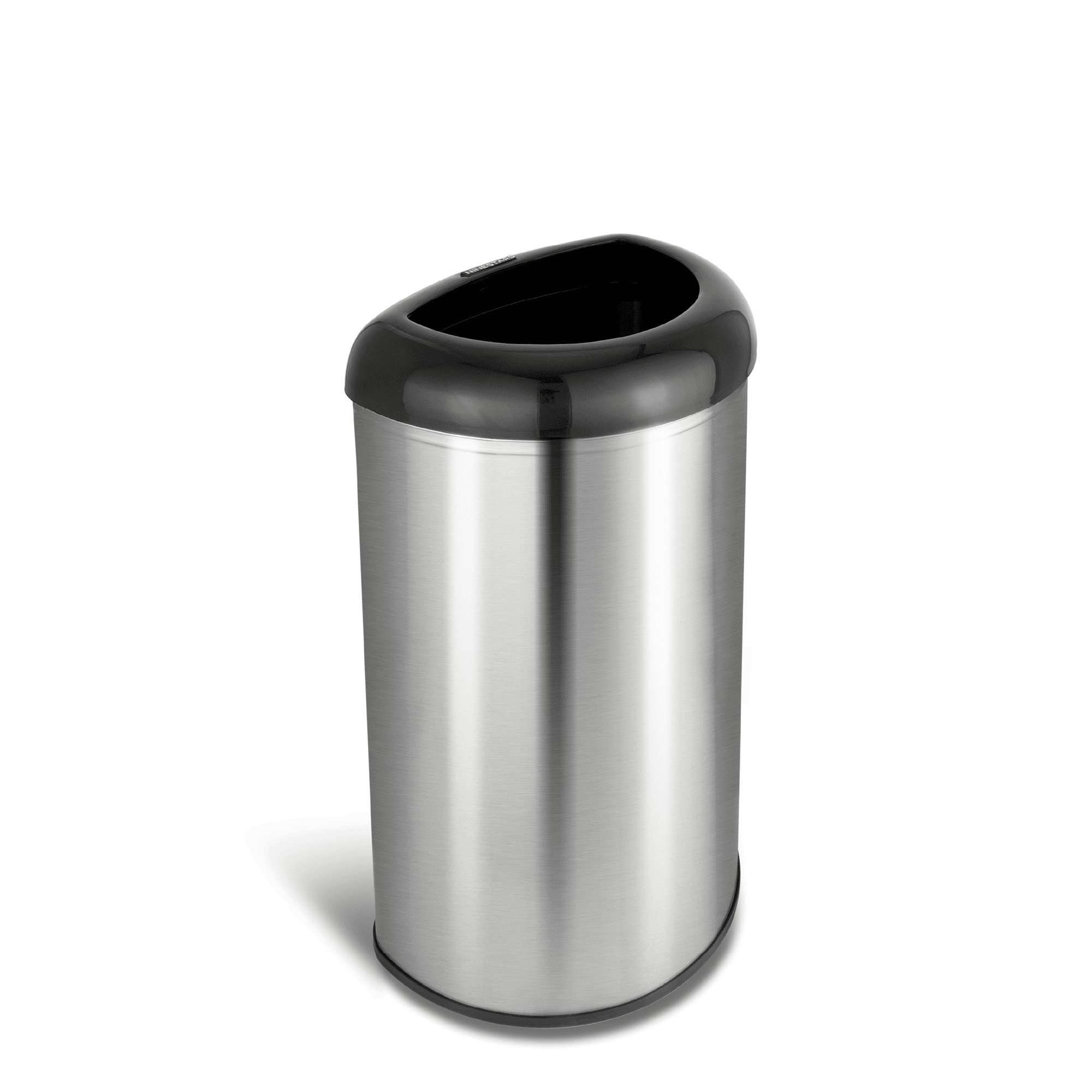 Nine Stars 13-Gal Semi-Round Open Top Stainless Steel Trash Can, D ...