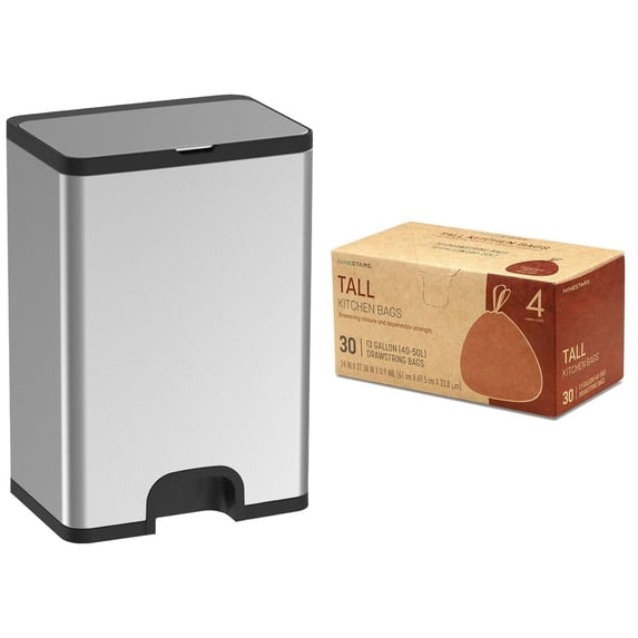 Nine Stars Motion Sensor Kitchen Trash Can with Trash Bags - Walmart.com