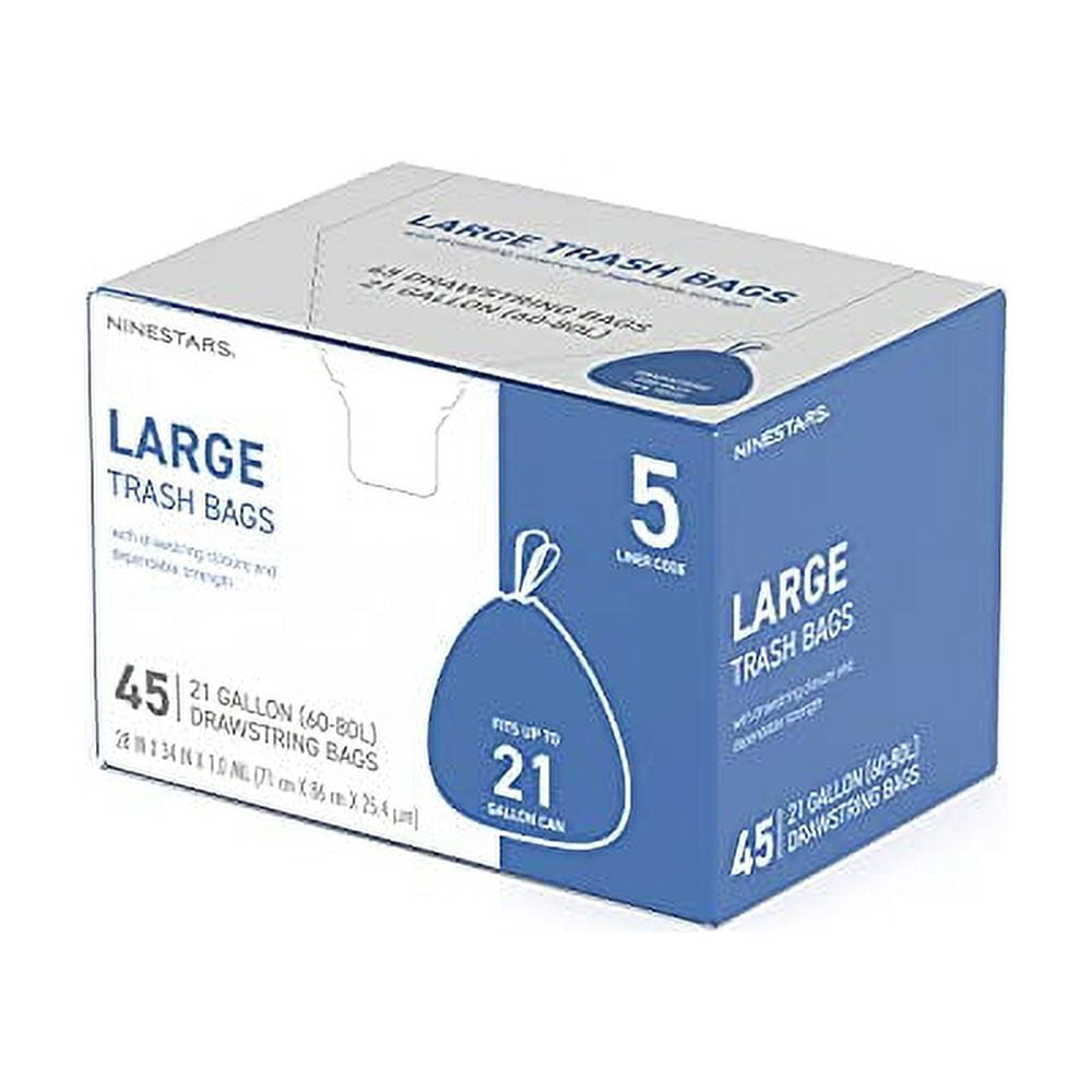 NINESTARS Large White Trash Bags NSTB-21-45 (Packaging May Vary ...