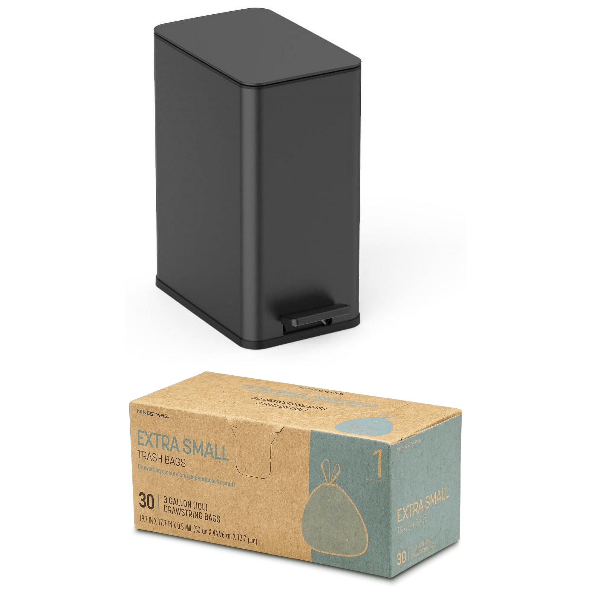 Nine Stars Bathroom Step Trash Can + Trash Bag - Walmart.com