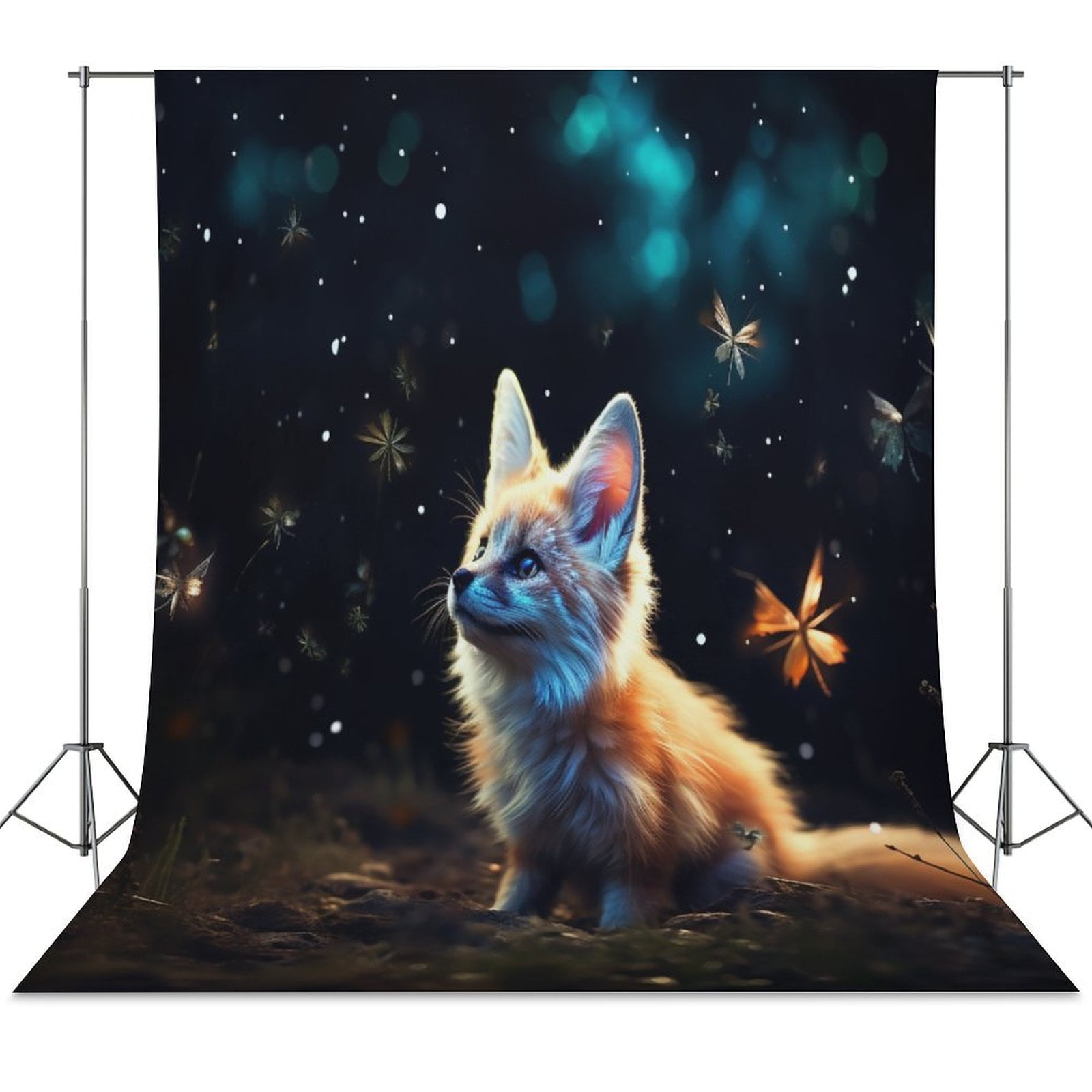Nine Tailed Fox Chasing Butterfly Backdrops for Photography Kids Adult ...