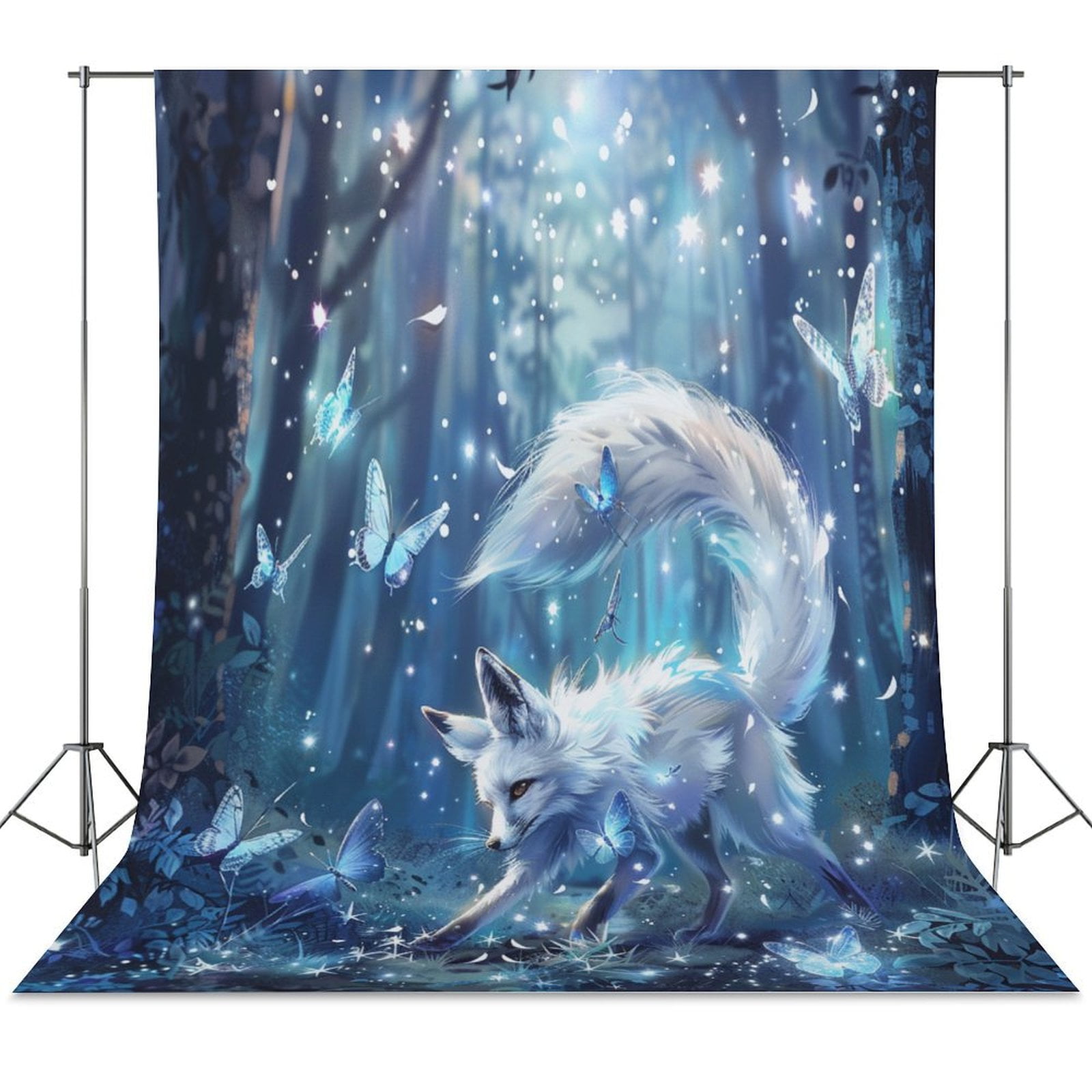 Nine Tailed Fox Chasing Butterfly Backdrops for Photography Kids Adult ...
