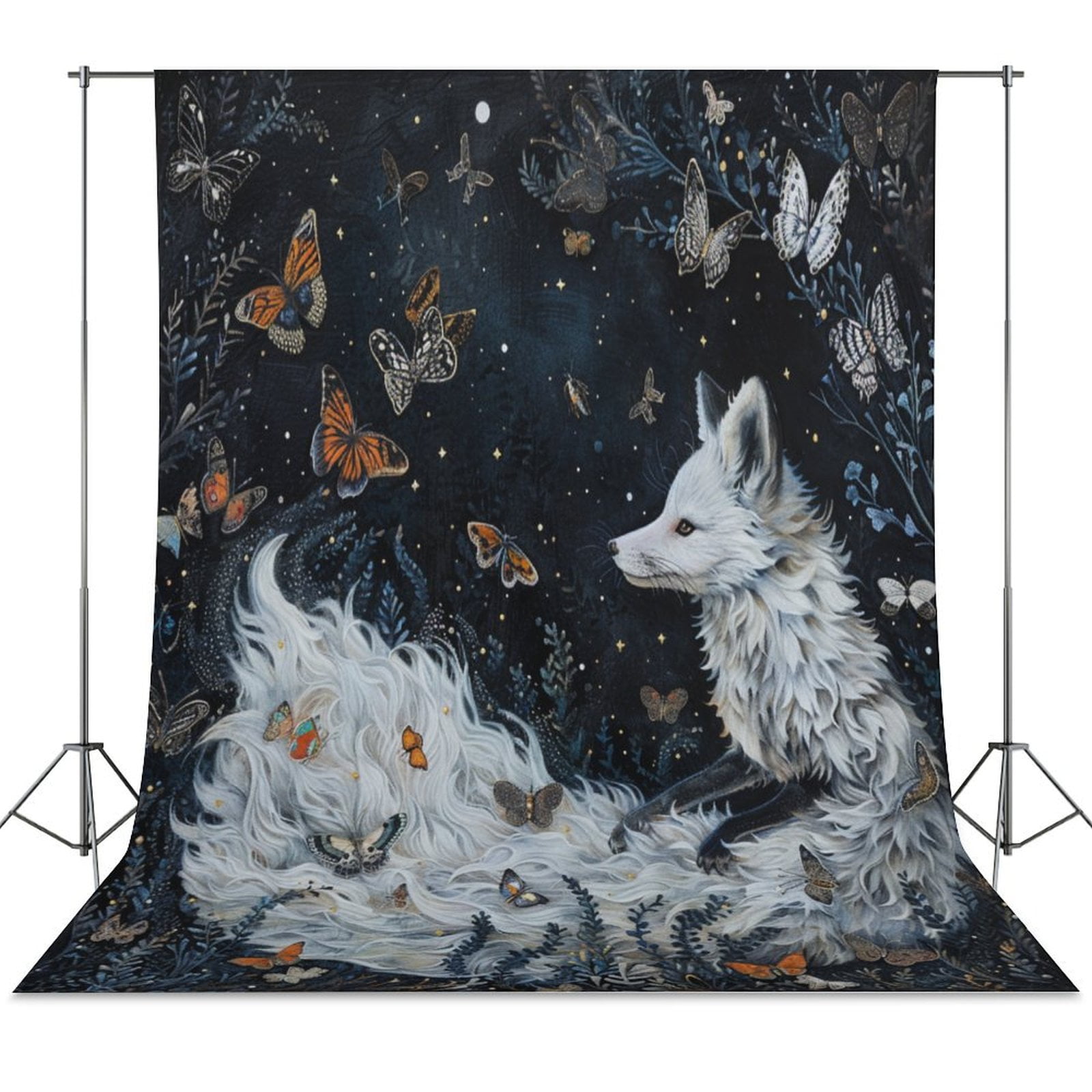 Nine Tailed Fox Chasing Butterfly Backdrops for Photography Kids Adult ...
