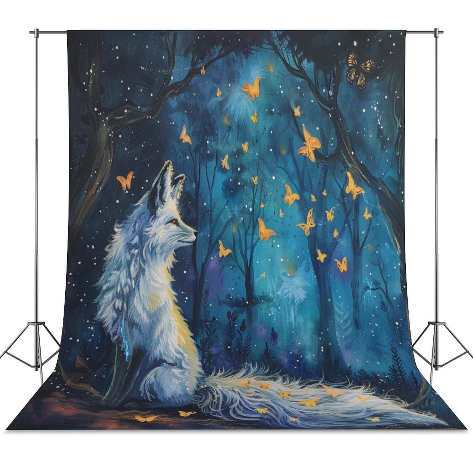 Nine Tailed Fox Chasing Butterfly Backdrops for Photography for Party ...