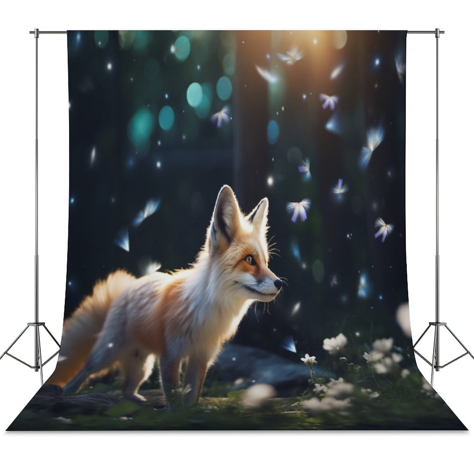 Nine Tailed Fox Chasing Butterfly Backdrops for Photography for Party ...