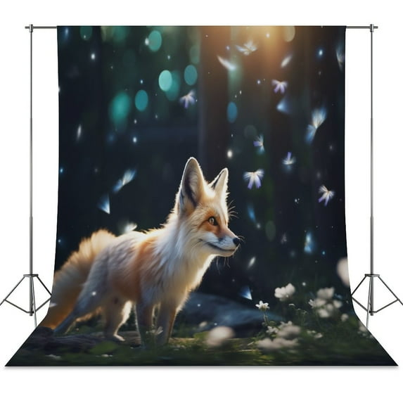 Nine Tailed Fox Chasing Butterfly Backdrops for Photography for Party ...