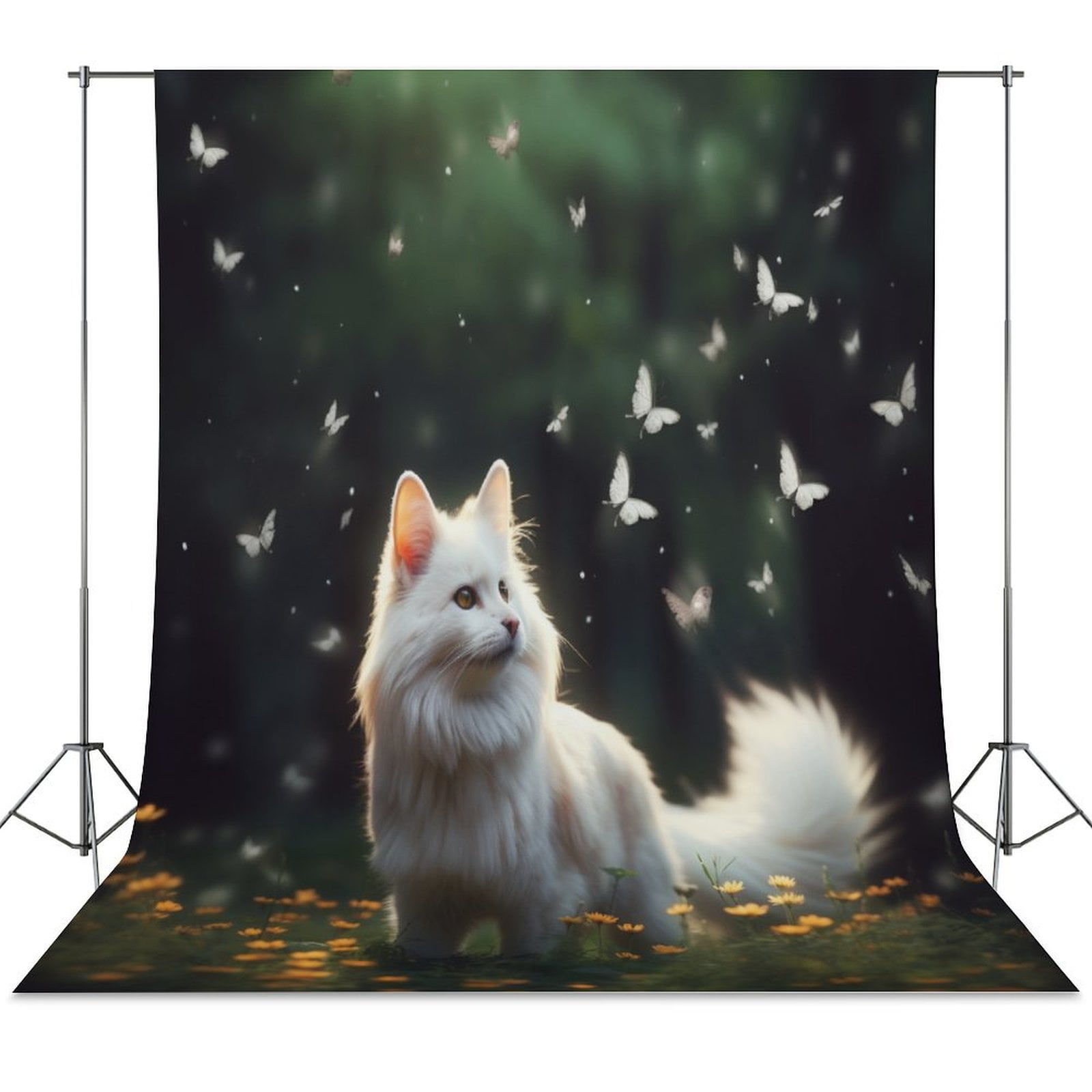 Nine Tailed Fox Chasing Butterfly Backdrops for Photography for Party ...