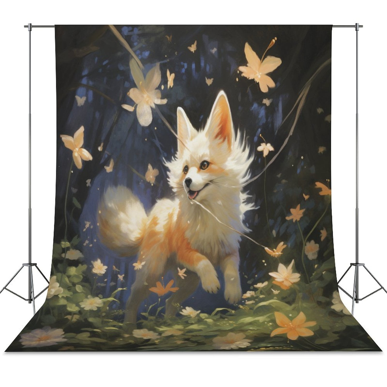 Nine Tailed Fox Chasing Butterfly Backdrops for Photography for Party ...