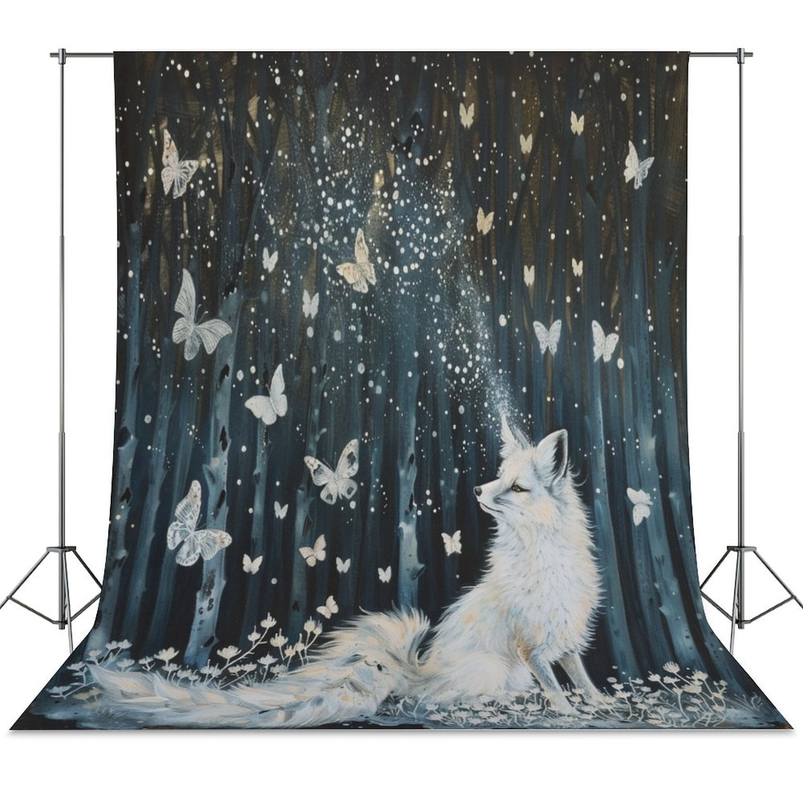 Nine Tailed Fox Chasing Butterfly Backdrops for Photography for Party ...