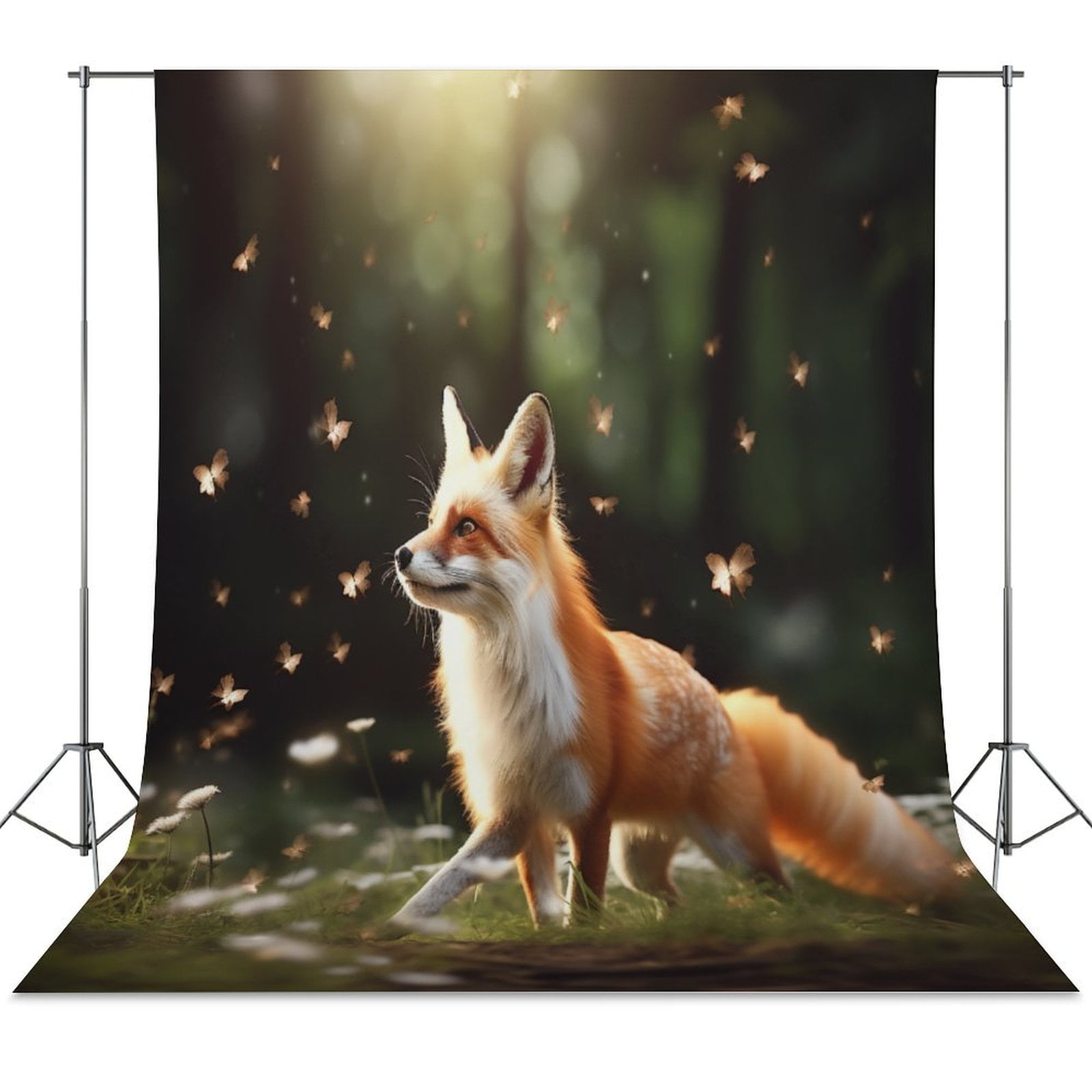 Nine Tailed Fox Chasing Butterfly Backdrops for Photography for Party ...