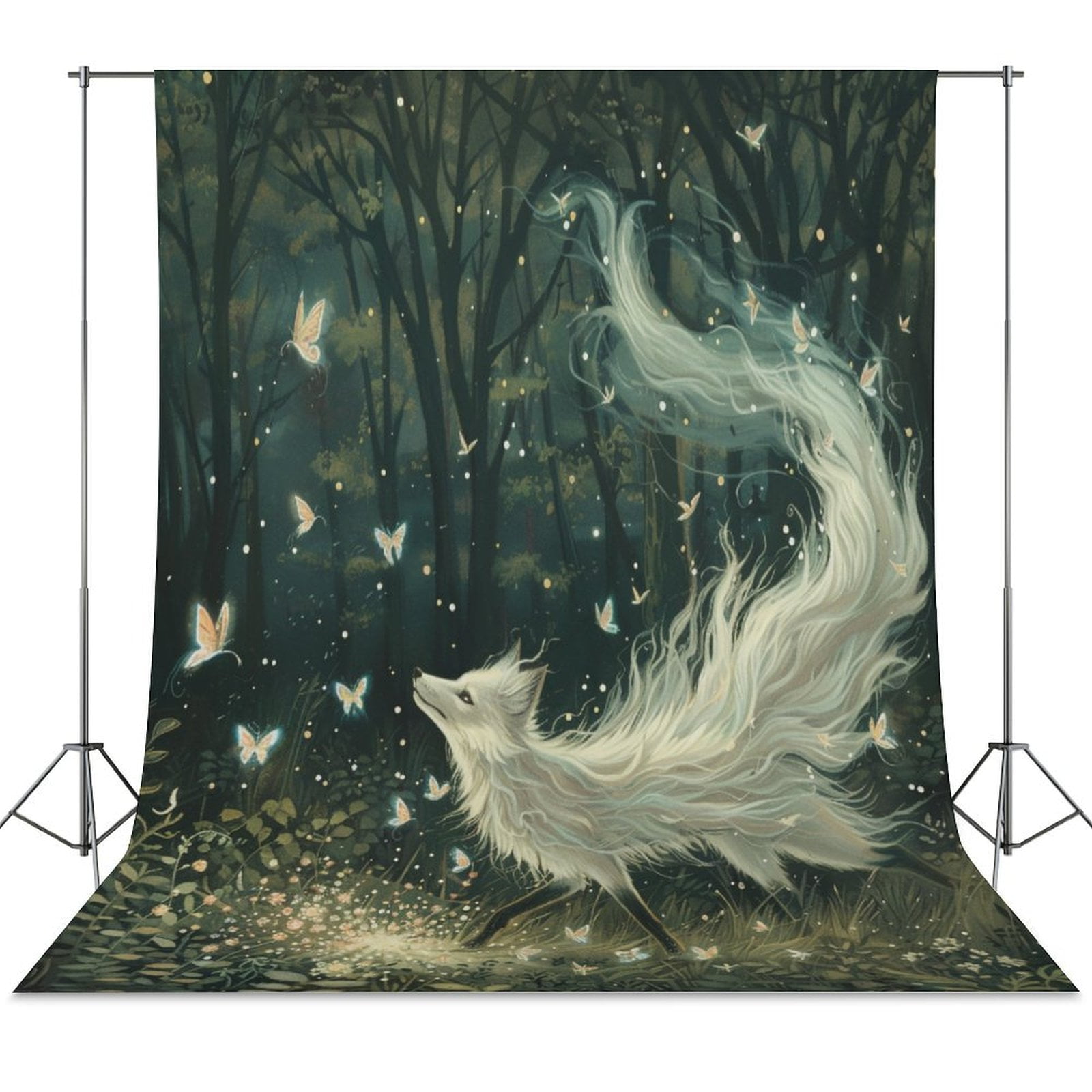 Nine Tailed Fox Chasing Butterfly Backdrops for Photography for Party ...