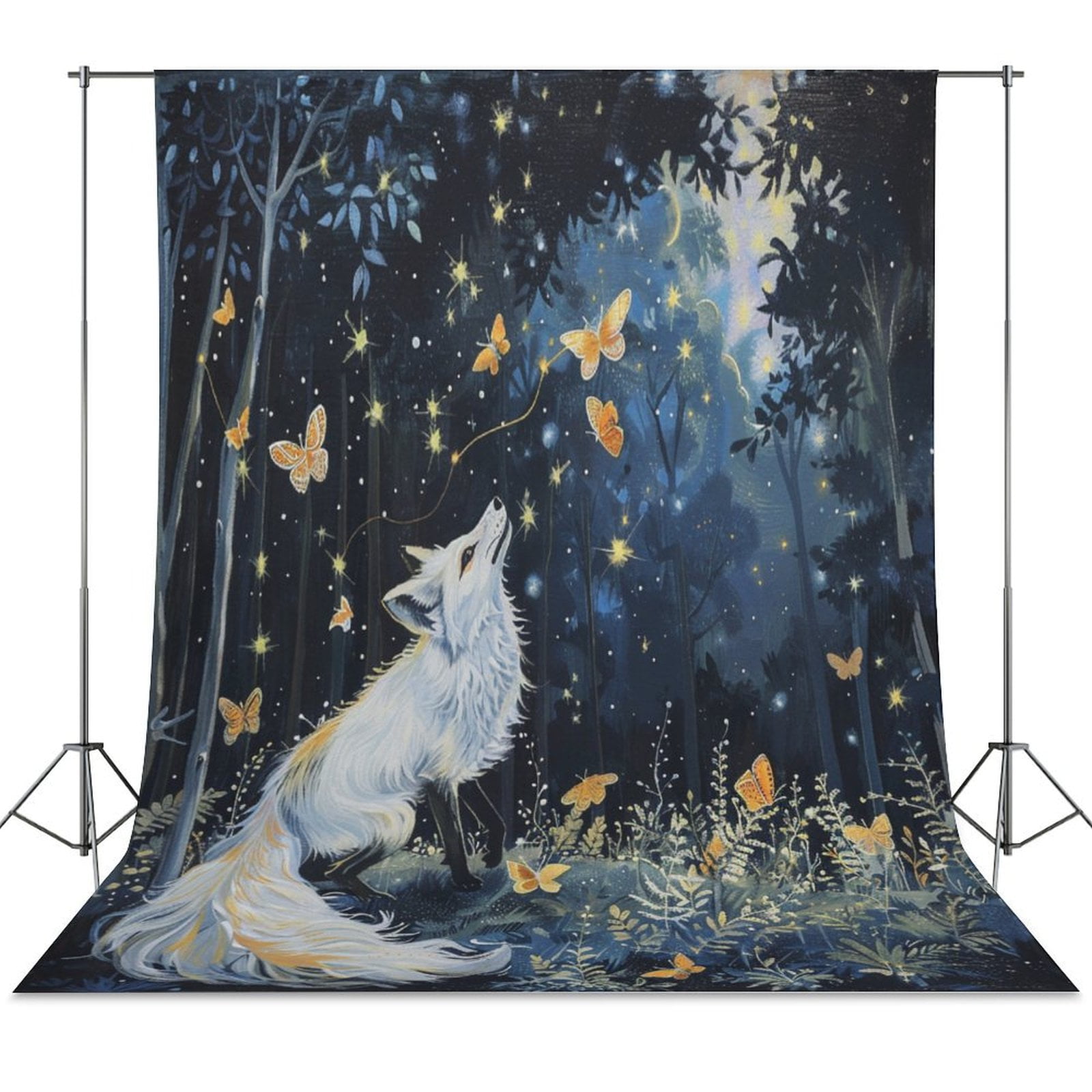 Nine Tailed Fox Chasing Butterfly Backdrops for Photography for Party ...