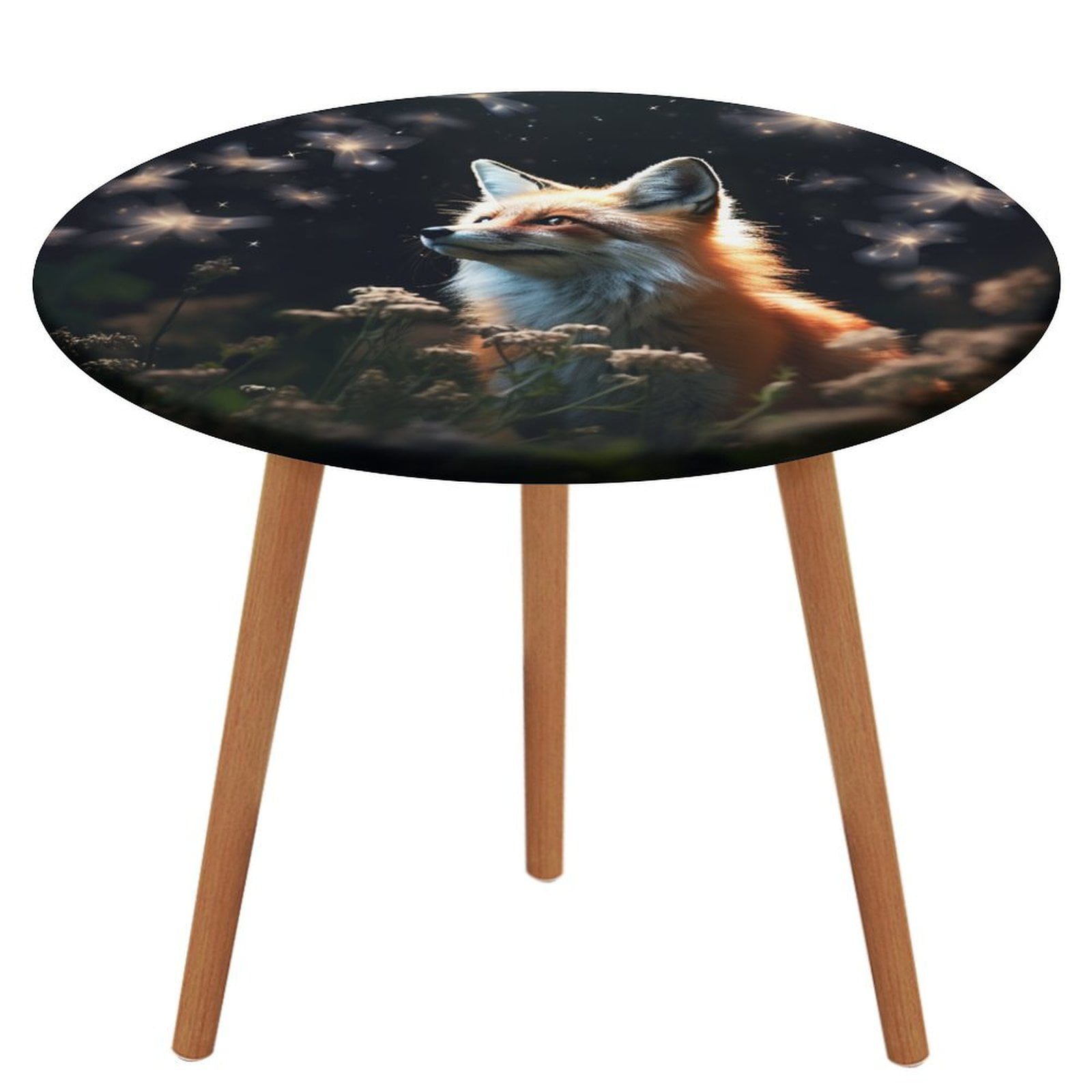 Nine Tailed Fox Chasing Butterfly Fitted Table Cover - Waterproof ...