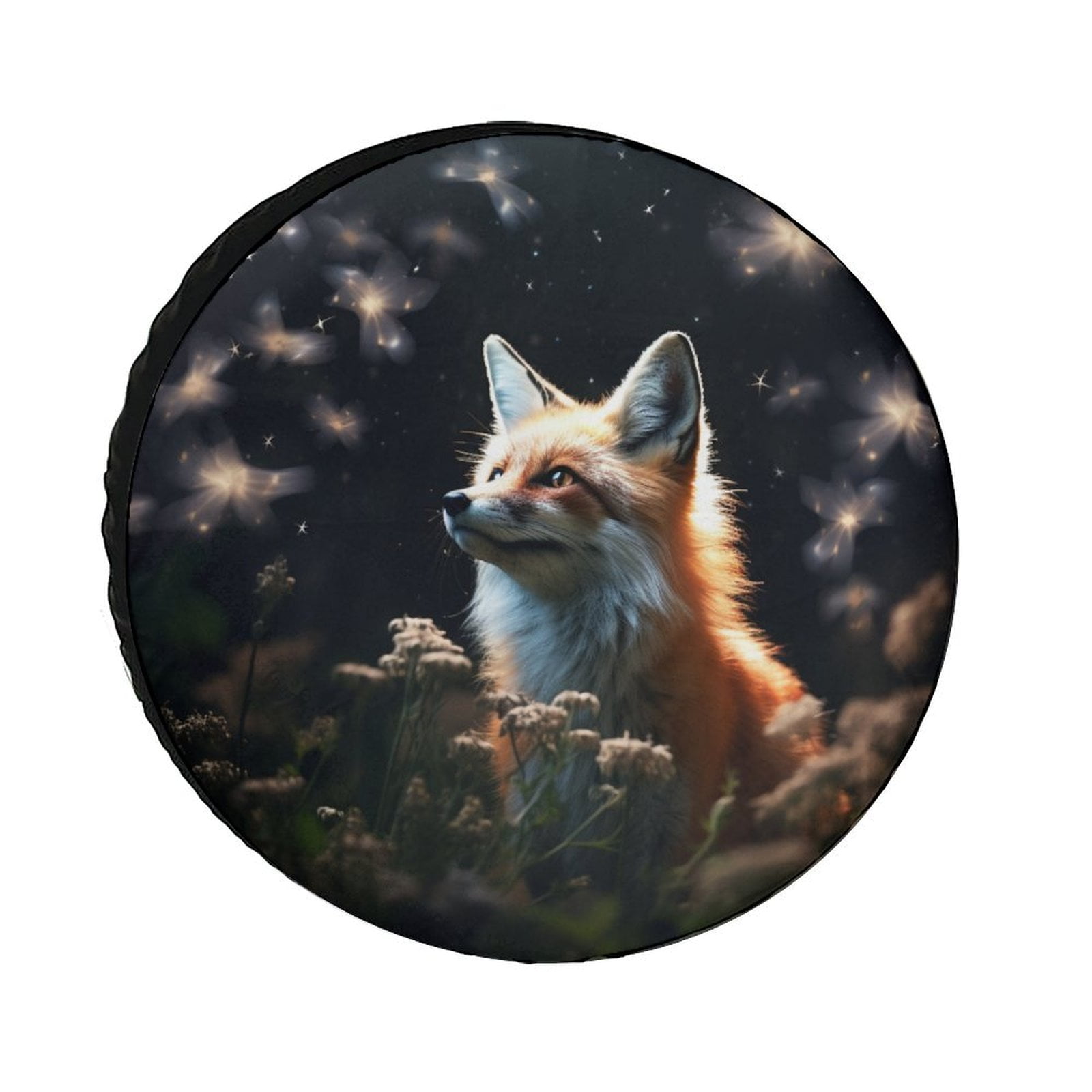 Nine Tailed Fox Chasing Butterfly Spare Tire Cover Tire Covers ...