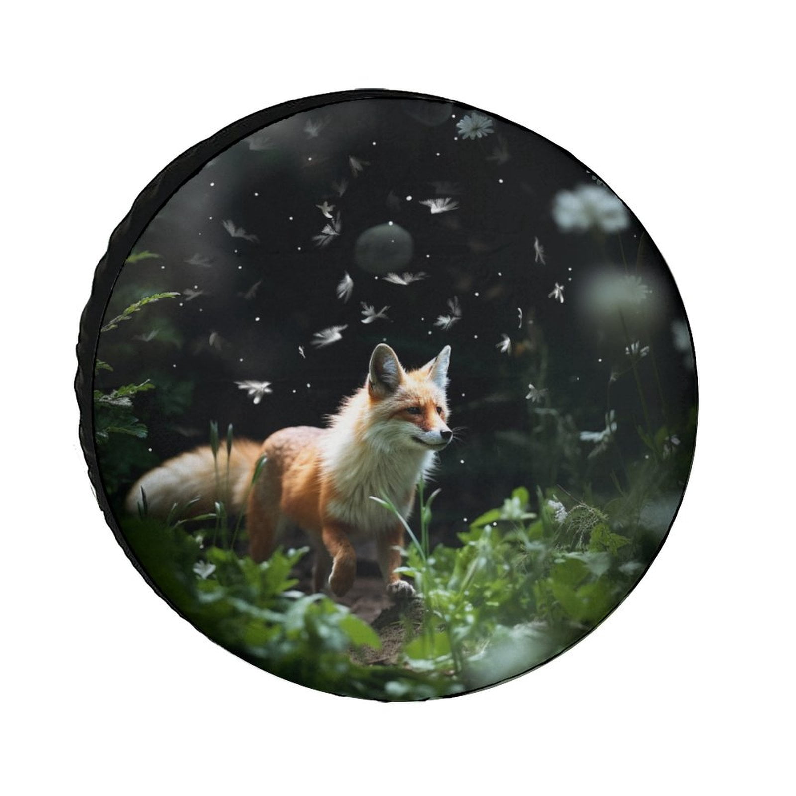 Nine Tailed Fox Chasing Butterfly Spare Tire Cover for Trailer ...