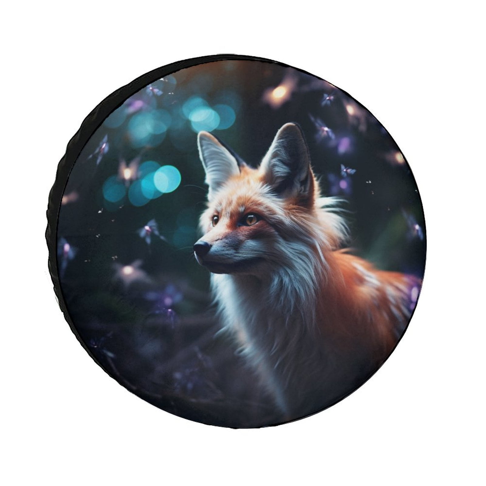 Nine Tailed Fox Chasing Butterfly Spare Tire Cover for Trailer ...