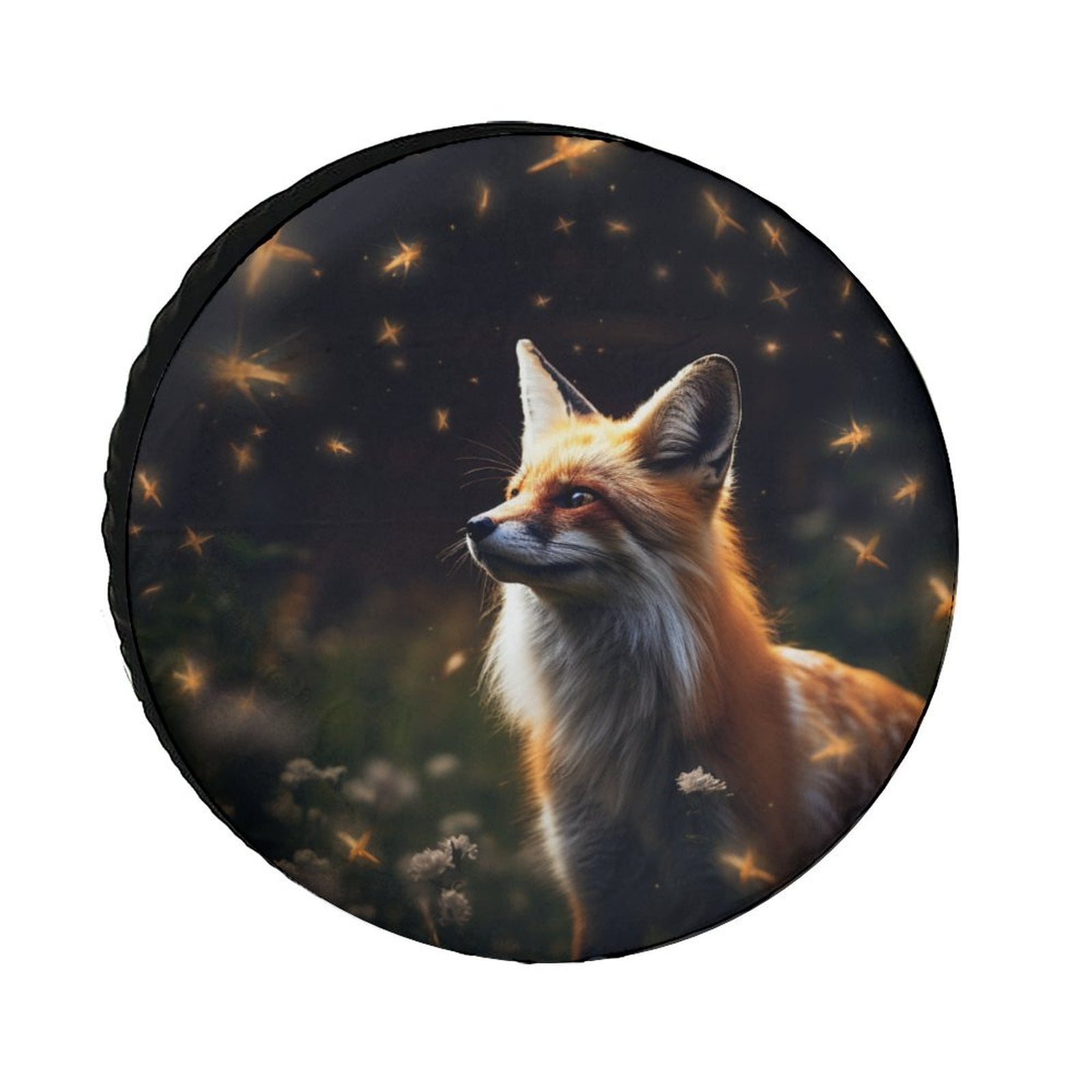 Nine Tailed Fox Chasing Butterfly Spare Tire Cover, Universal Wheel ...