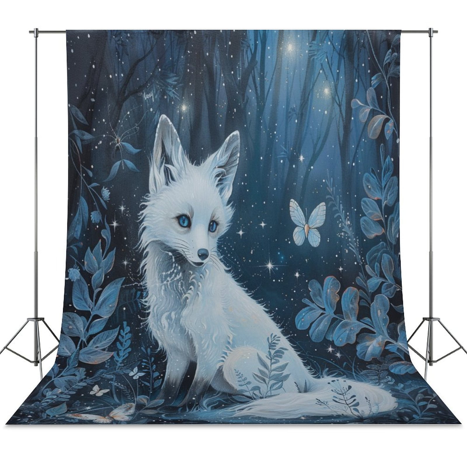 Nine Tailed Fox Chasing Butterfly Spring Backdrop Backdrops for ...