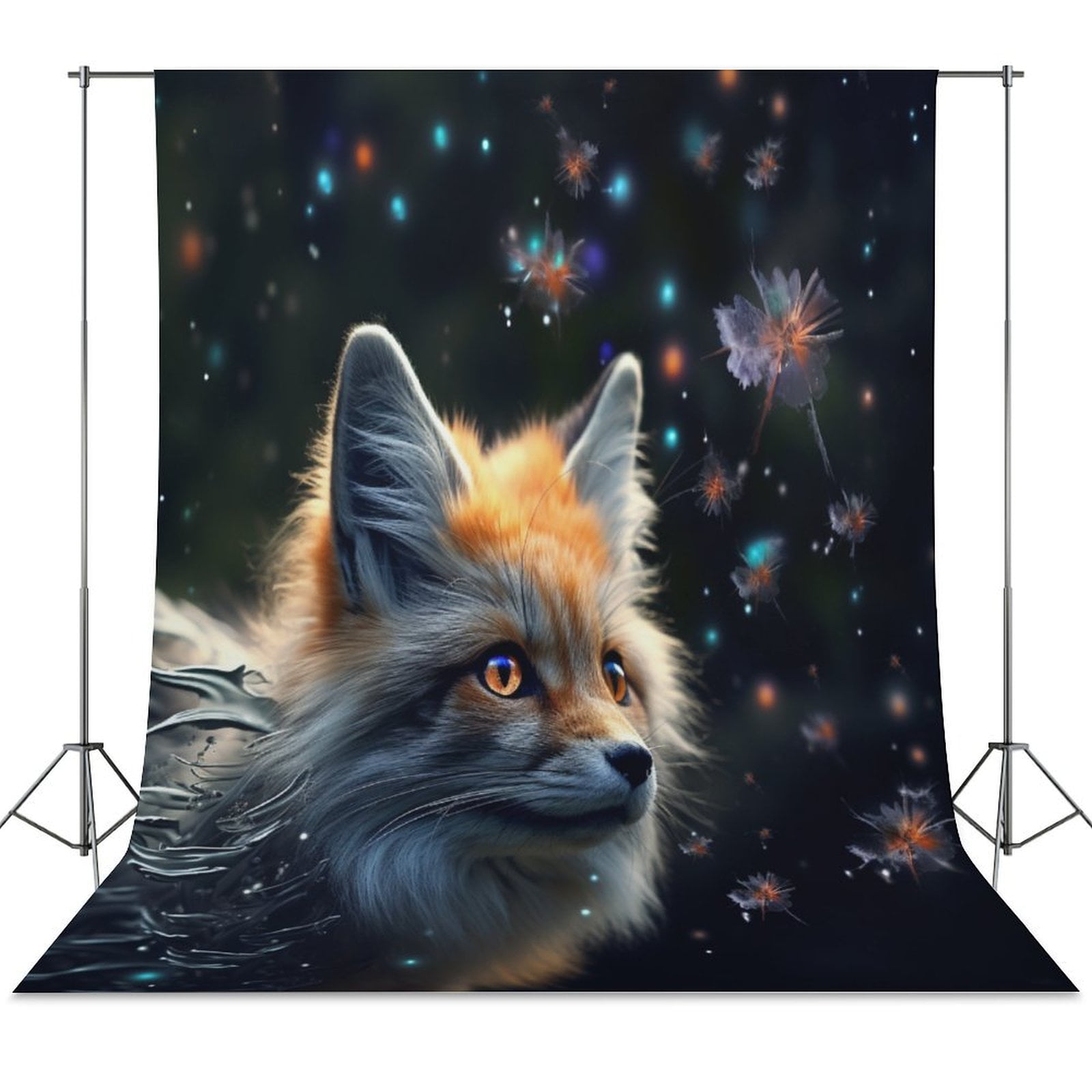 Nine Tailed Fox Chasing Butterfly Spring Wall Backdrop Background ...