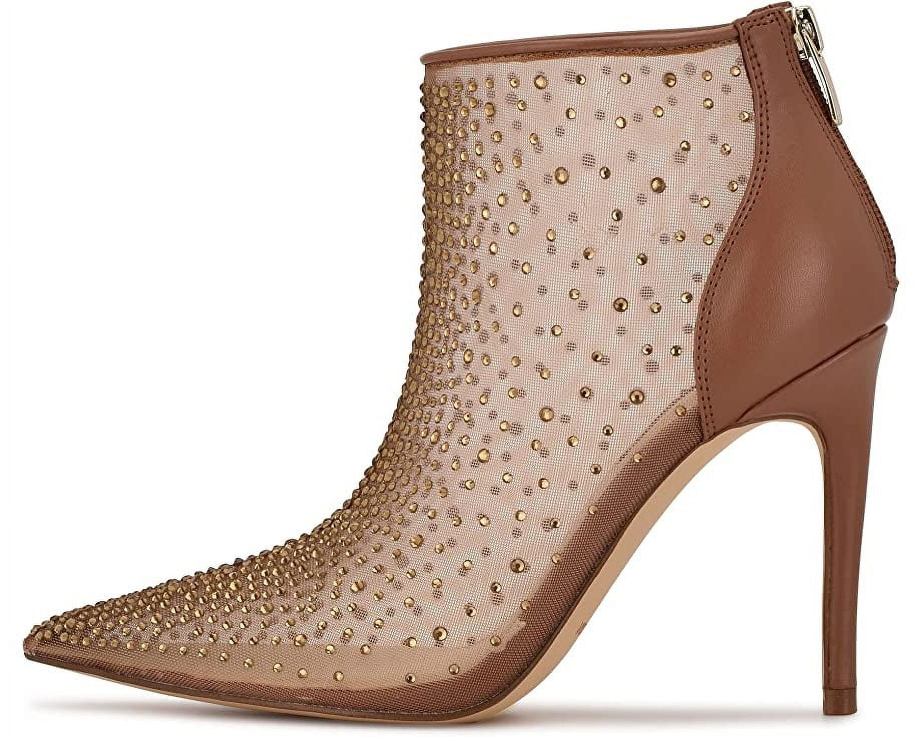 Nine West For Now P2 Light Brown Mesh Pointed Toe Formal Pump Bootie ...