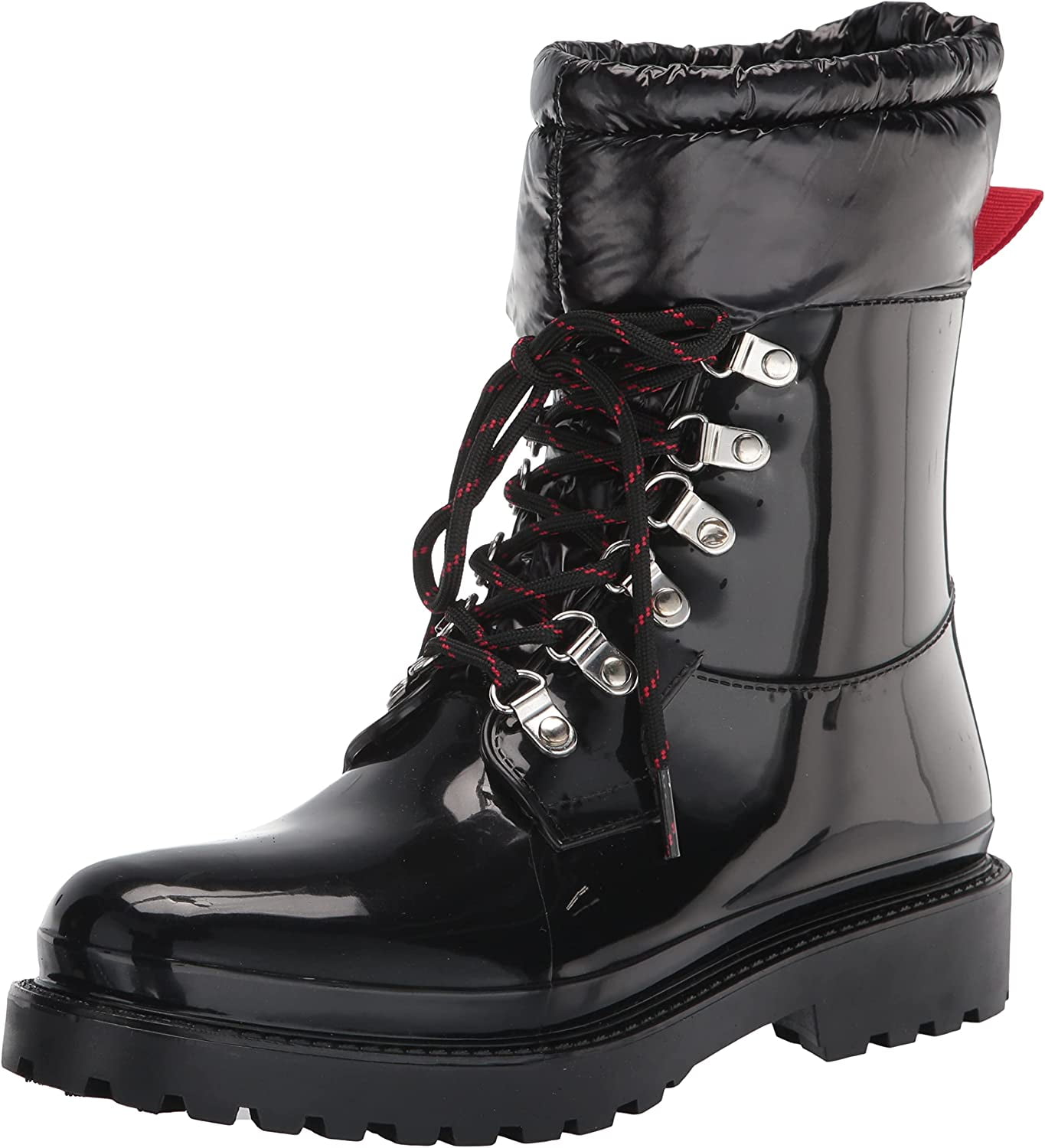 Nine West Keepit3 Black Lace Up Rounded Toe Lugged Sole Leather Ankle ...