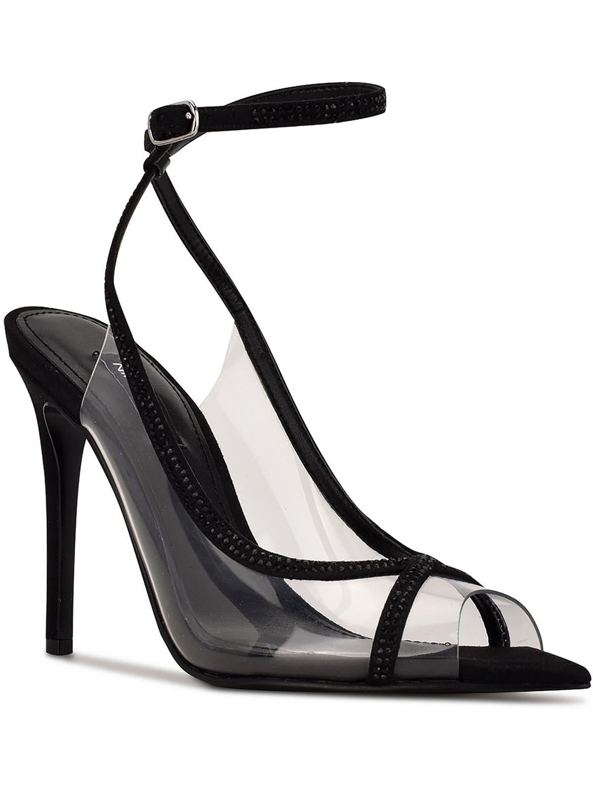 Nine West Parise 3 Black/Clear Buckle Closure Pointed Toe Stiletto ...