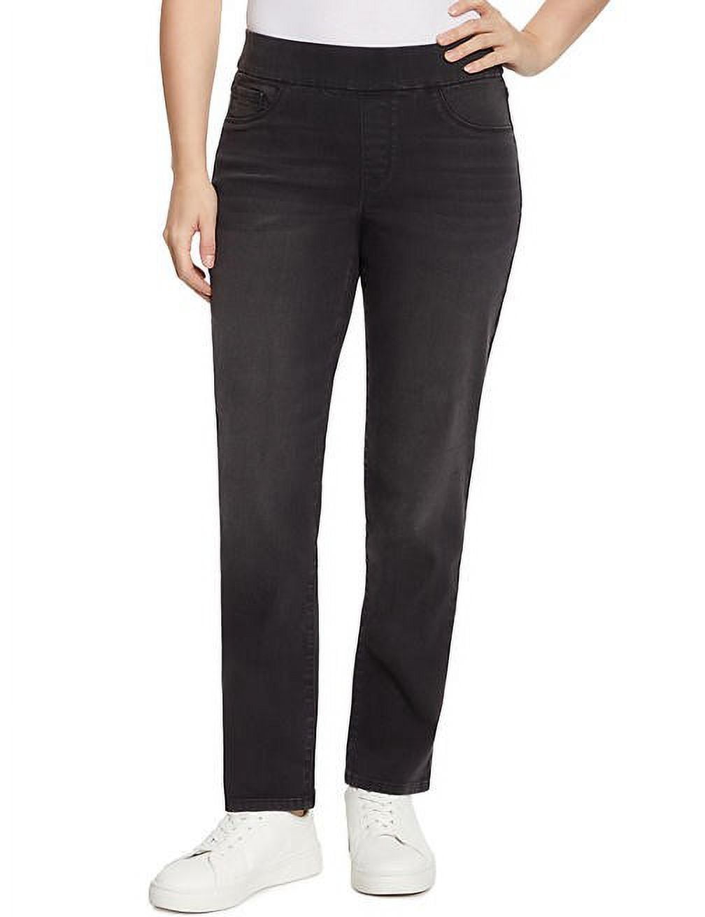 Nine West Women's Heidi Pull-On Stretch Denim Straight Leg Pant with ...