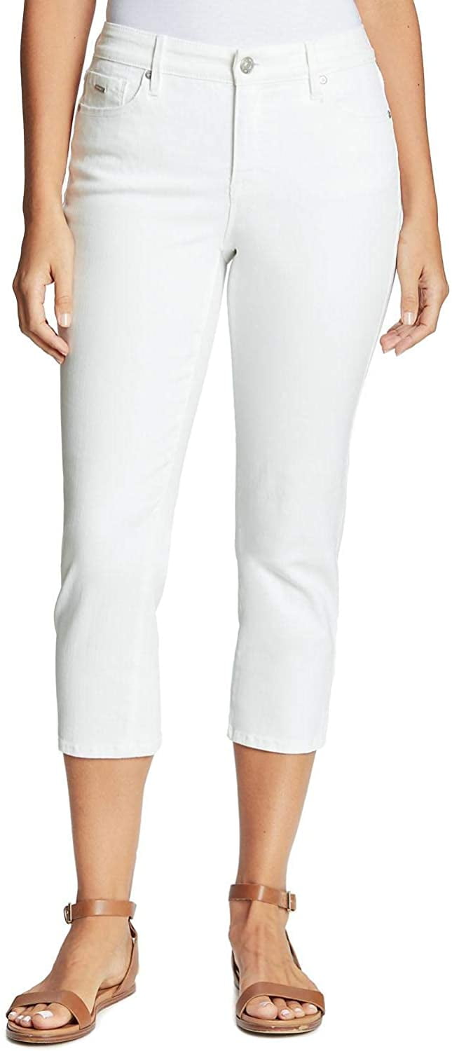 Nine West Women's Stretch Relaxed Leg Chrystie Capri Pants (White, 14 ...