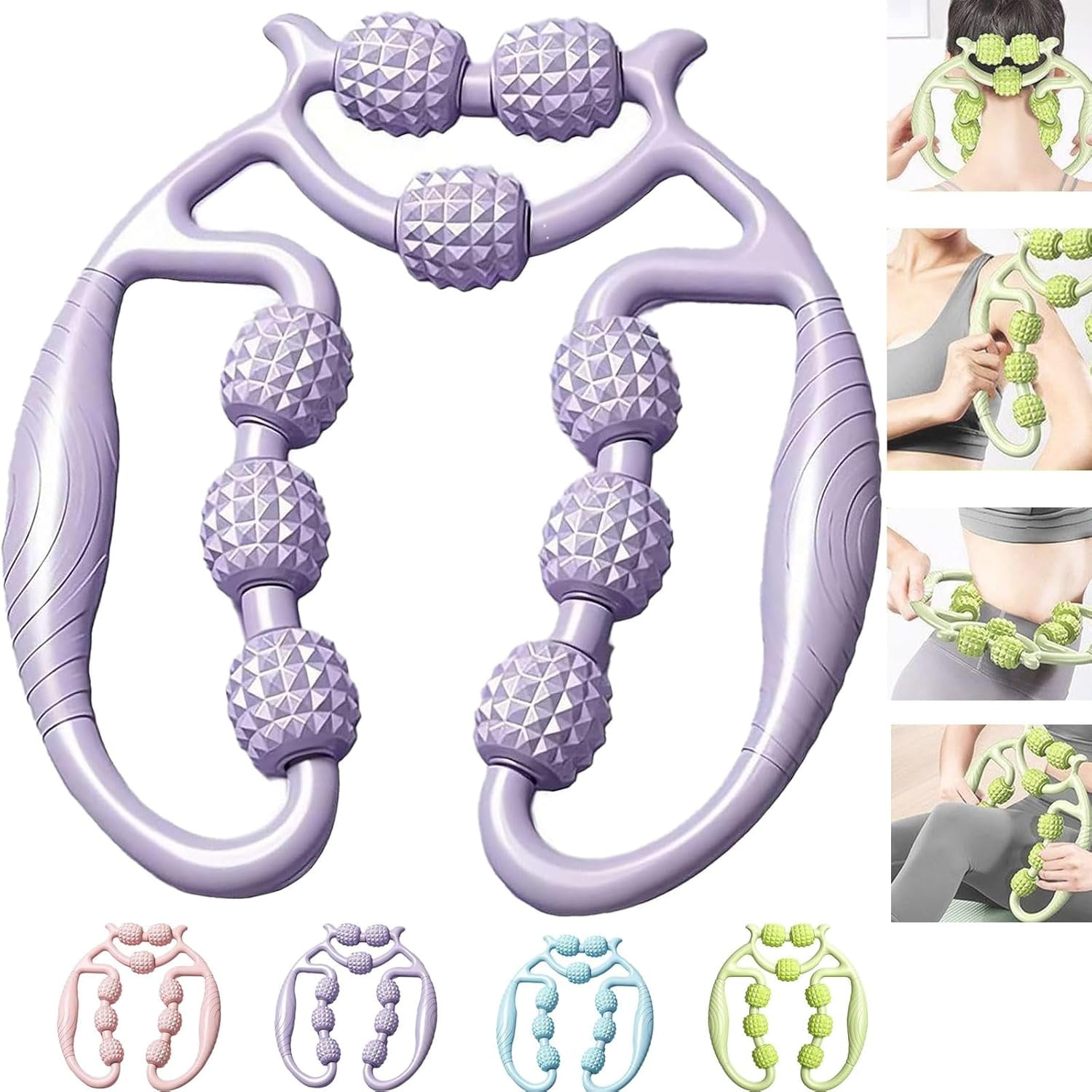 Nine Wheel Circular Leg Clamp, Manual Massage Relax Roller with 9 ...
