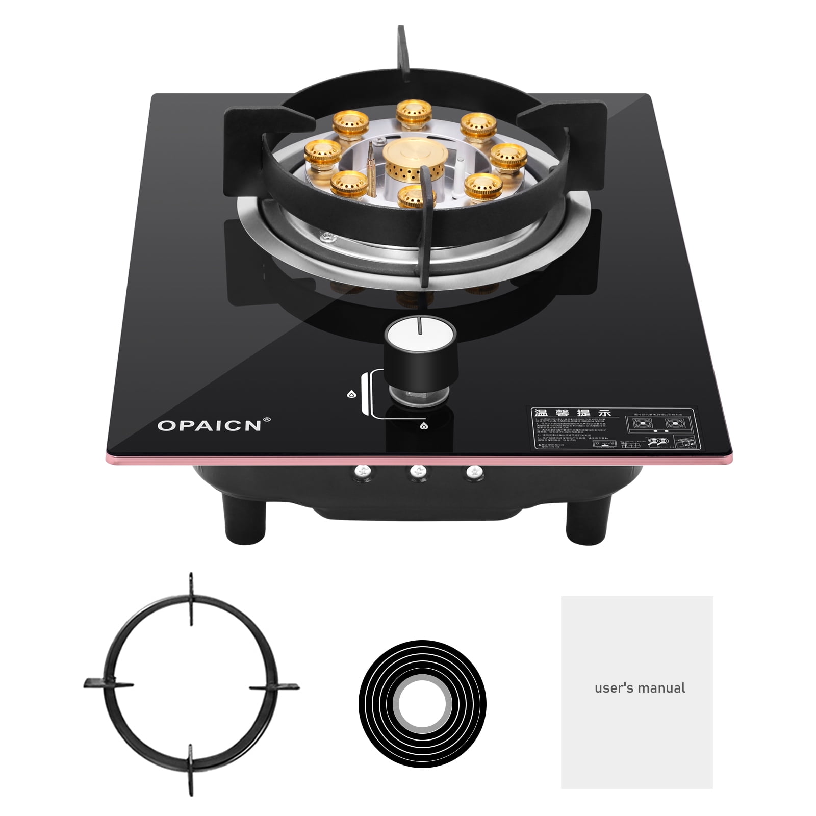 Nine-cavity Fire Single Burner Gas Stove Tempered Glass Liquefied Gas Cooker Kitchen Cooktop ...