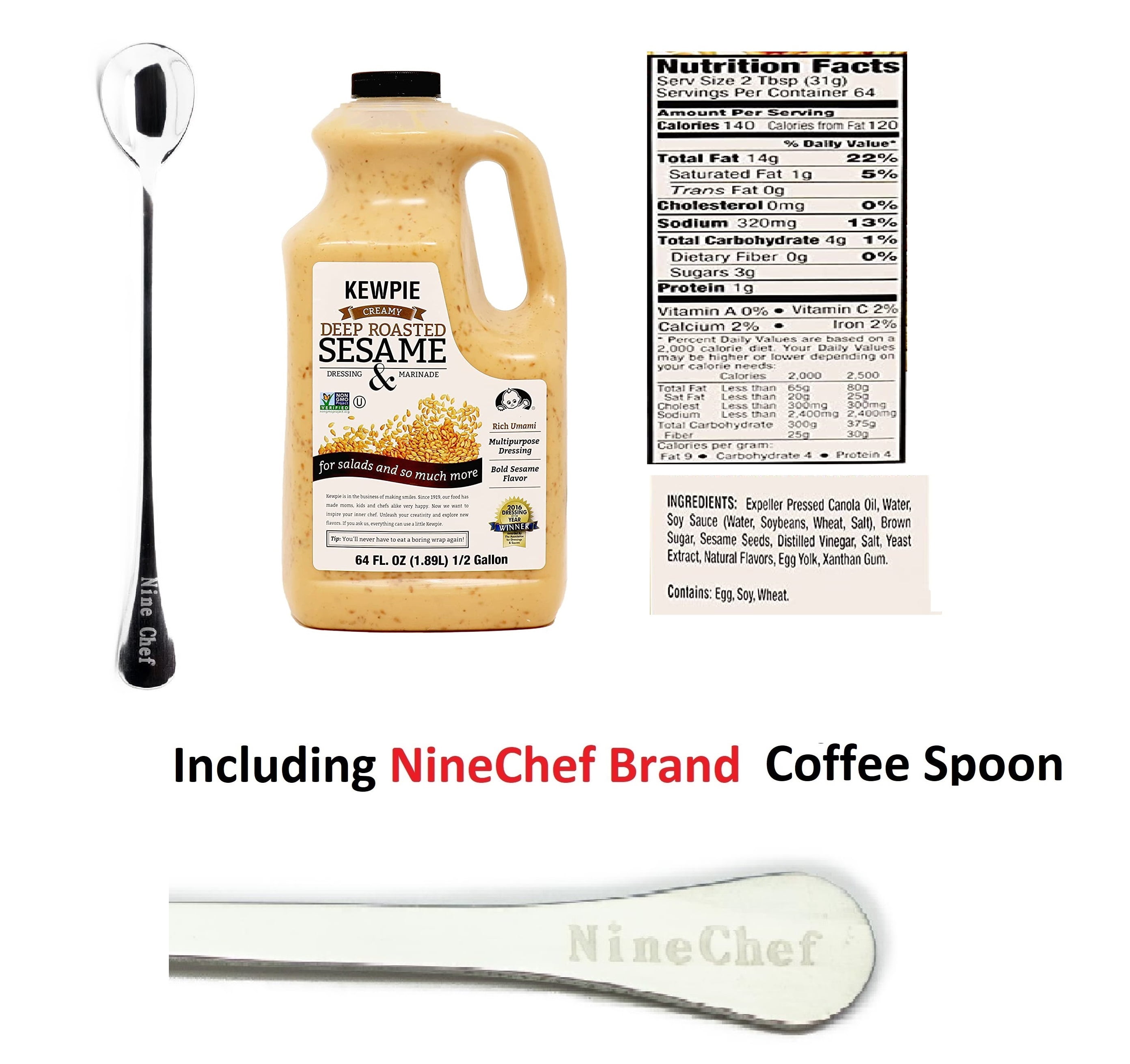 NineChef Spoon Plus Kewpie Deep Roasted Sesame Dressing, Japanese Salad ...