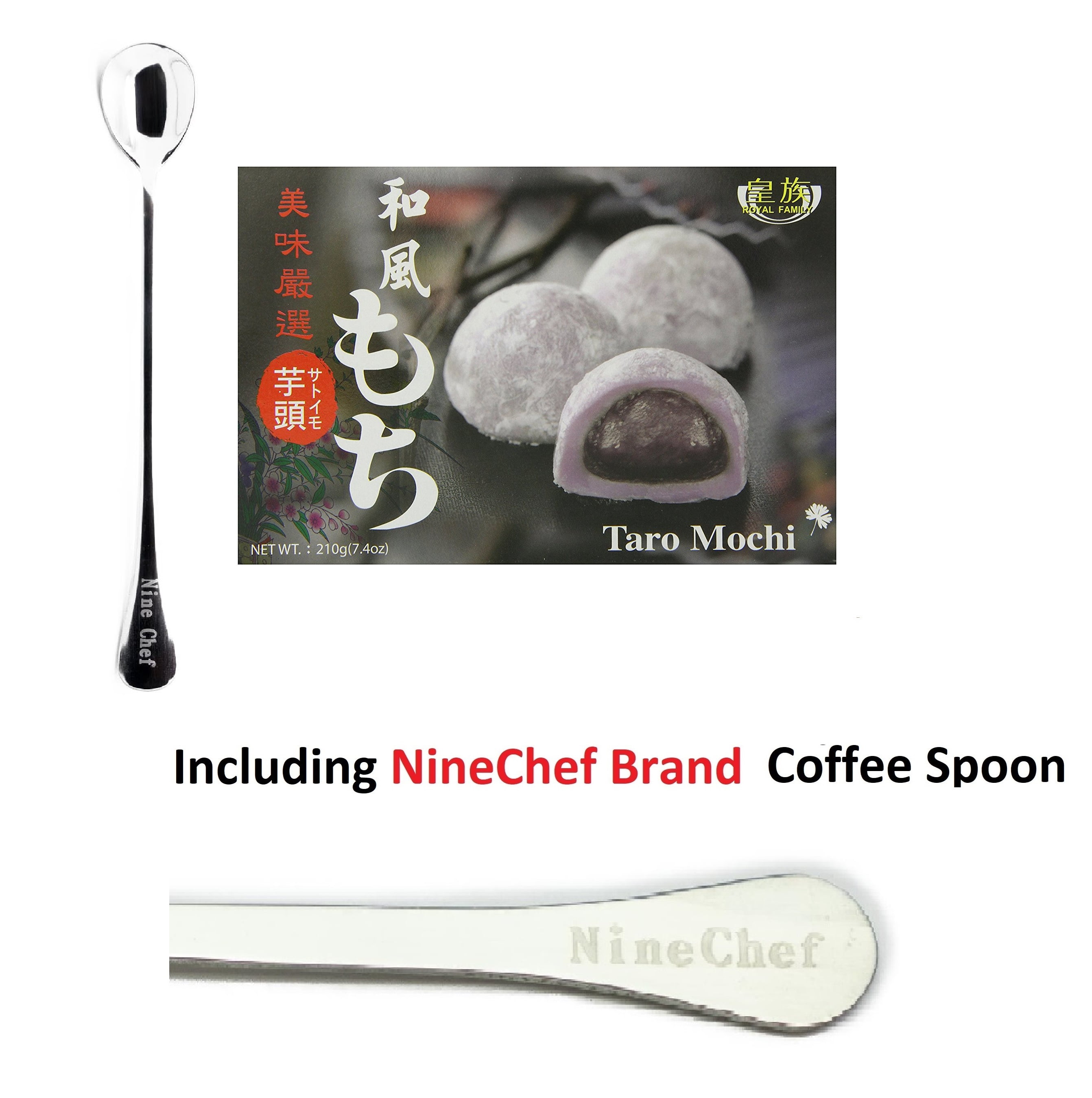 NineChef Bundle - Royal Family - Japanese Style Mochi (Taro) - 7.41oz + 1 NineChef Brand Long ...