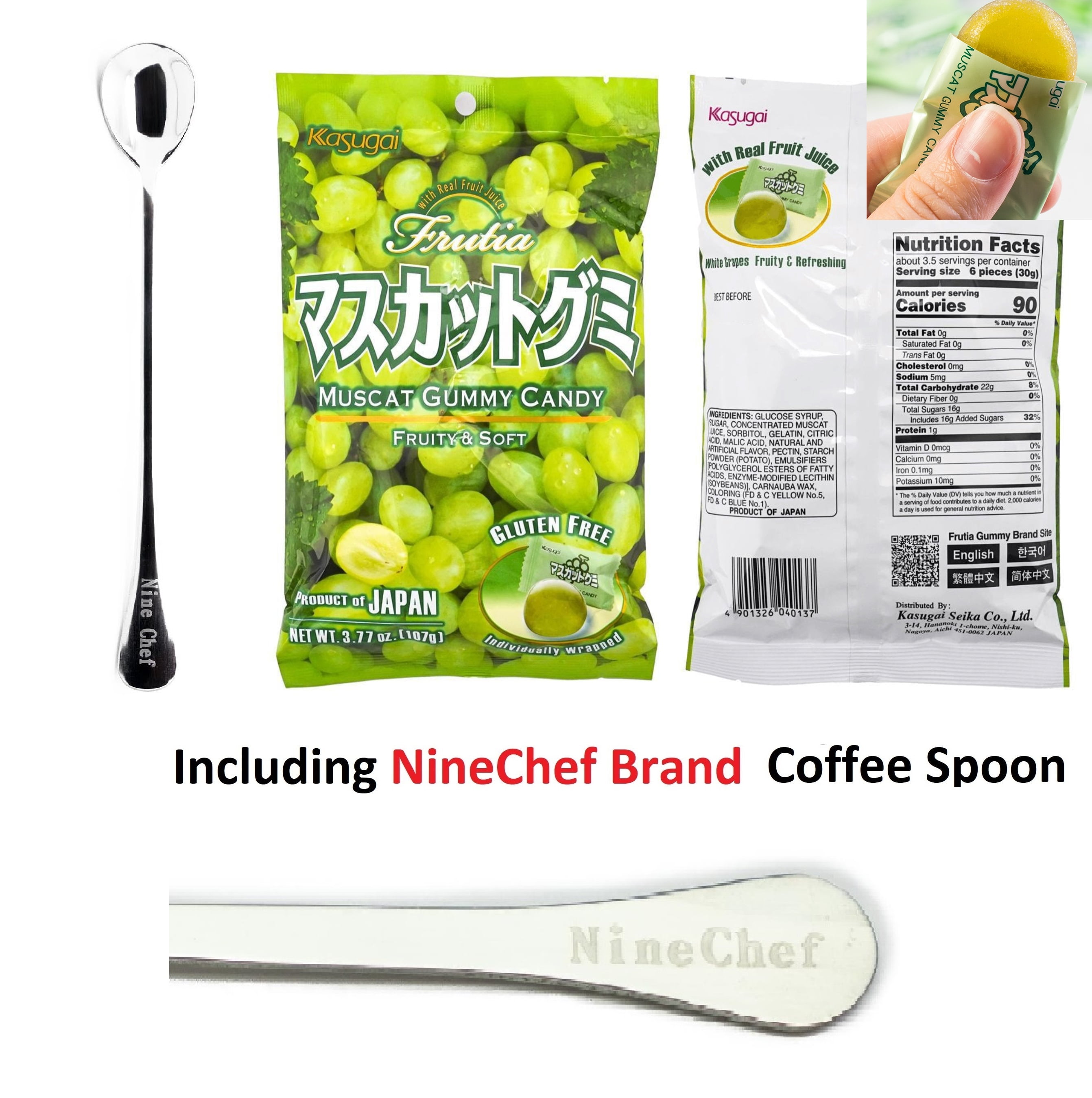 NineChef Bundle - Kasugai Gummy Candy Muscat Flavor Pack 2 Plus ...