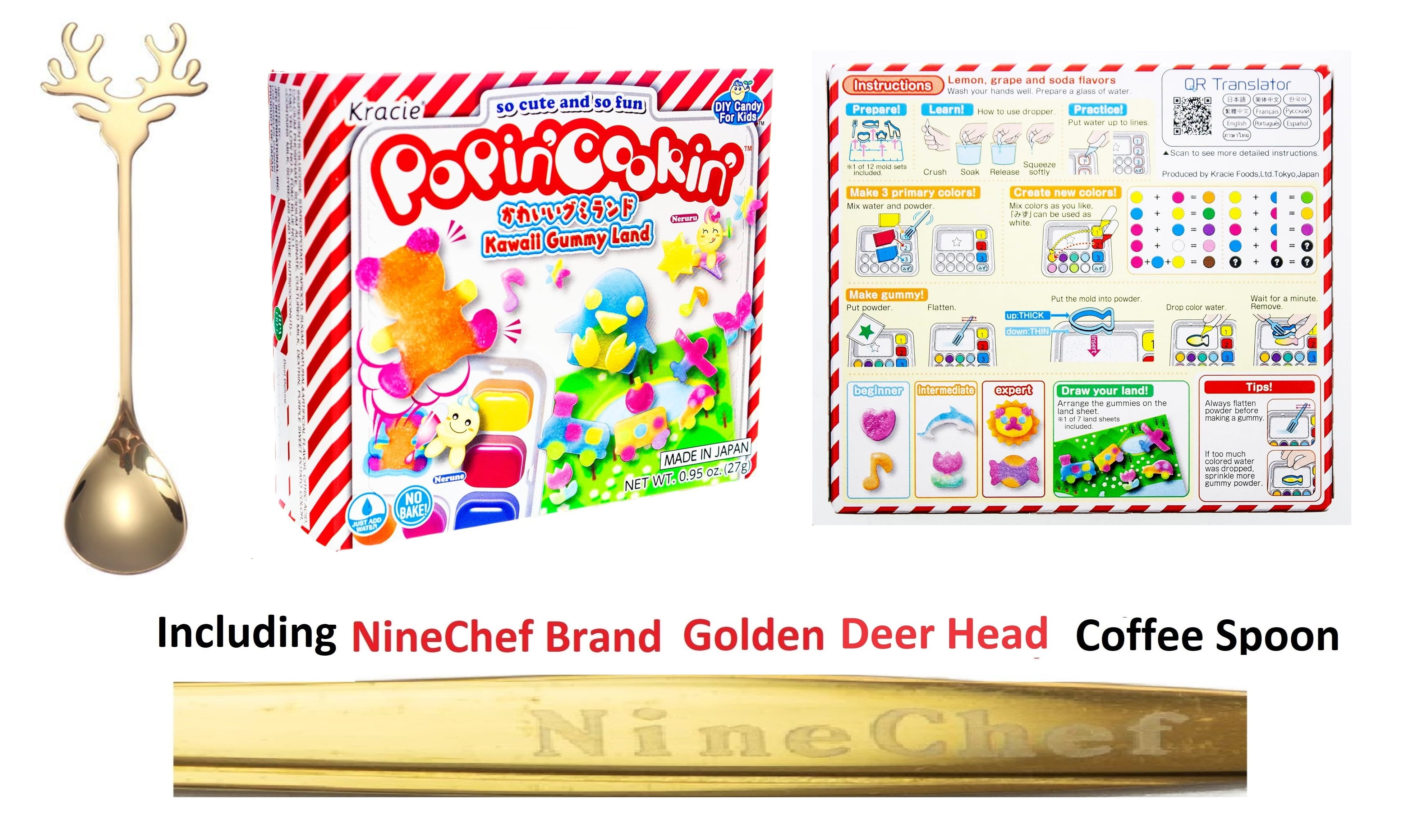 NineChef Bundle - Kracie Popin Cookin Japanese Diy Candy for Kids (kawaii Gummy Land Kit Pack of ...