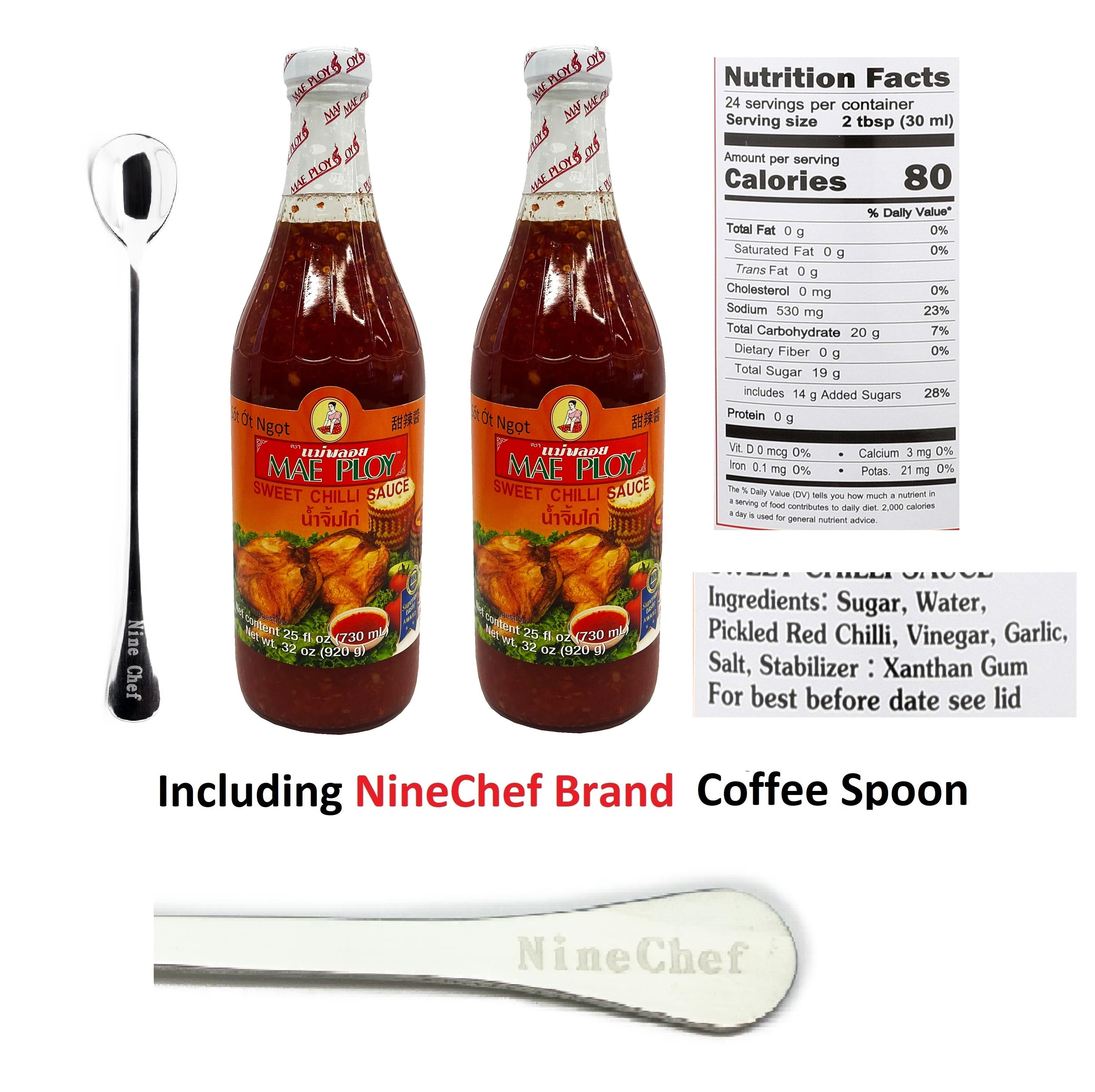 NineChef Bundle - Mae Ploy 32OZ (2 Pack) Sweet Chili Sauce + 1 NineChef ...