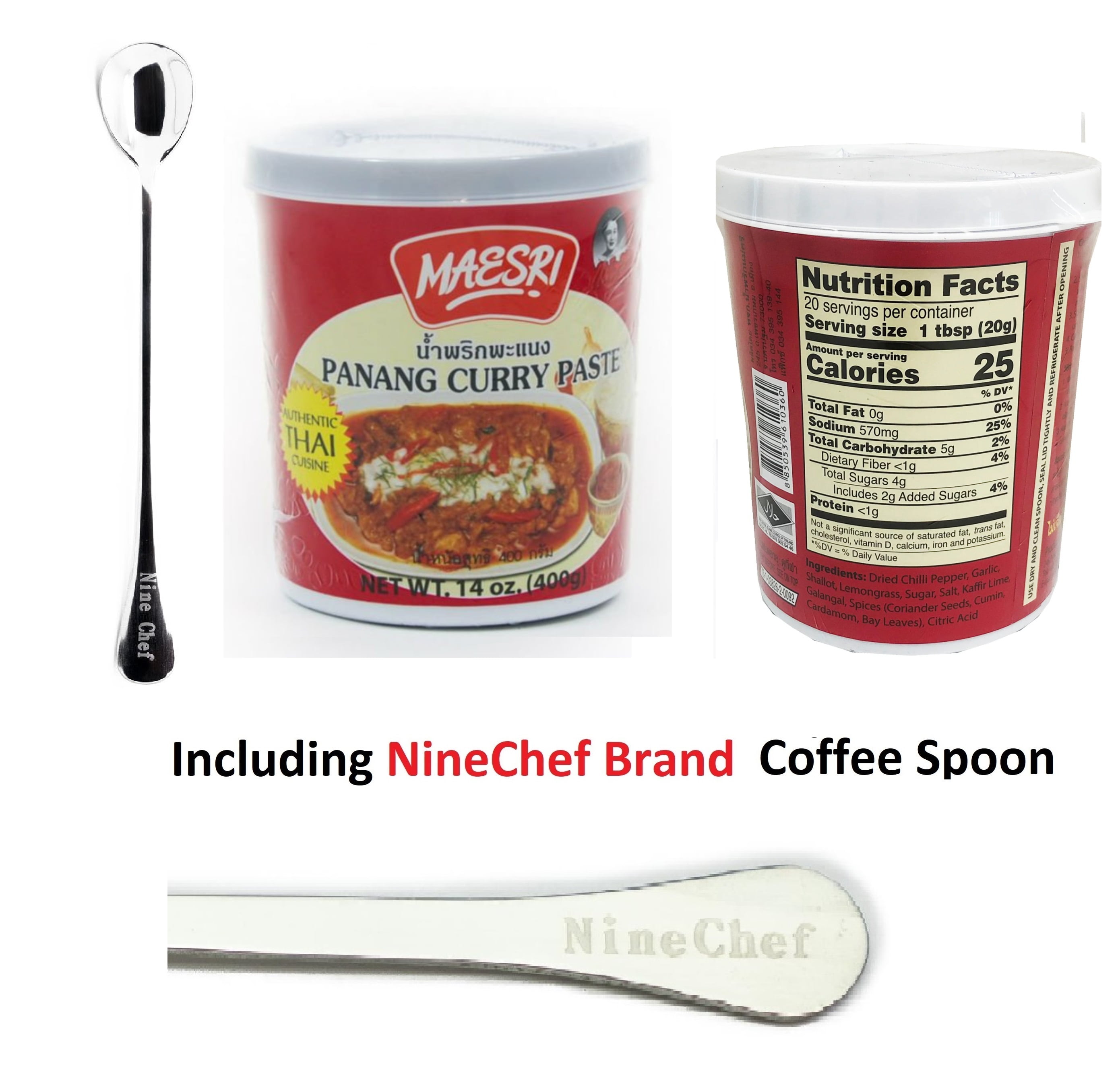 NineChef Bundle - Maesri Panang Curry Paste 14oz + 1 NineChef Brand ...