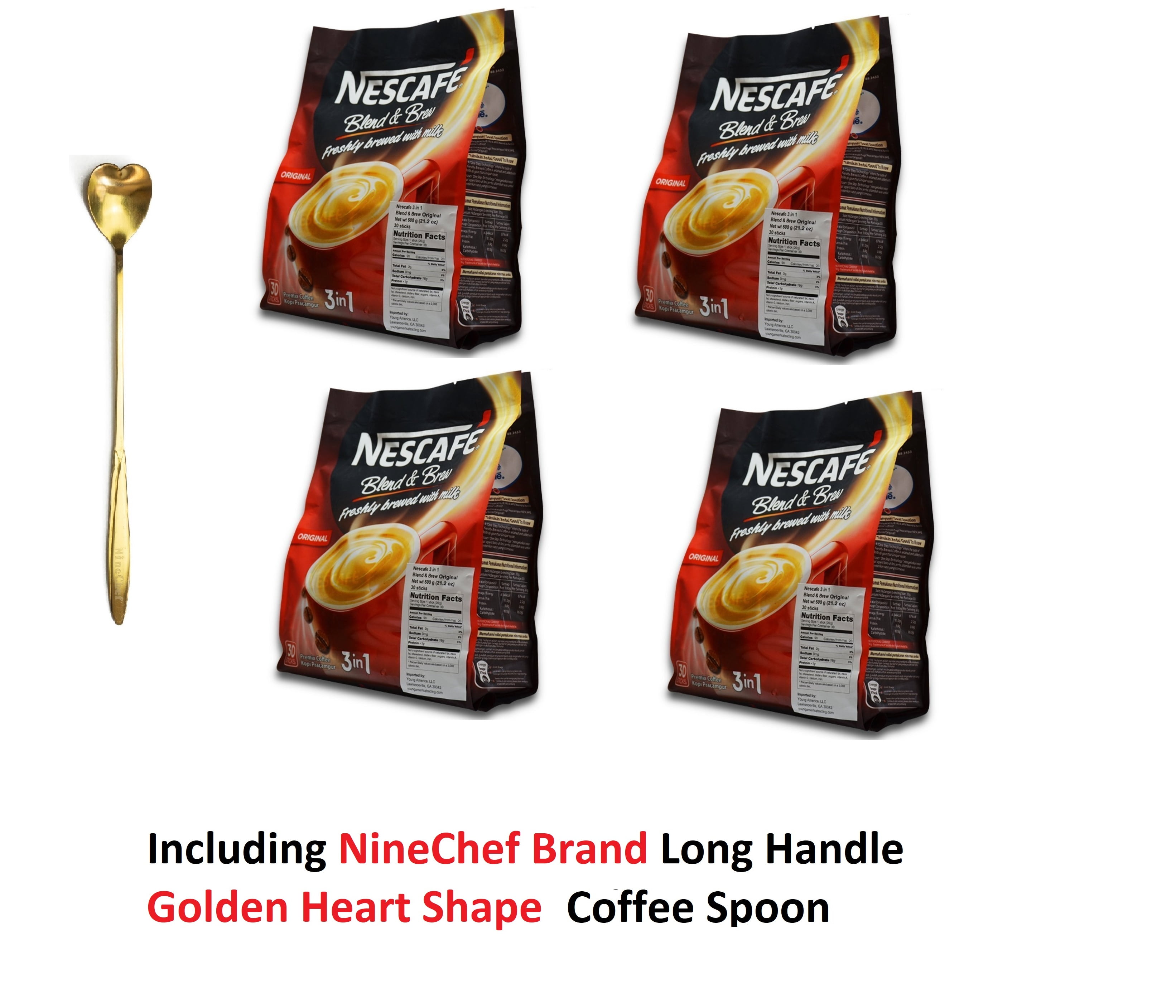 Nescafe 3 in 1 Original Instant Coffee Sticks - 4 Bags Imported from ...