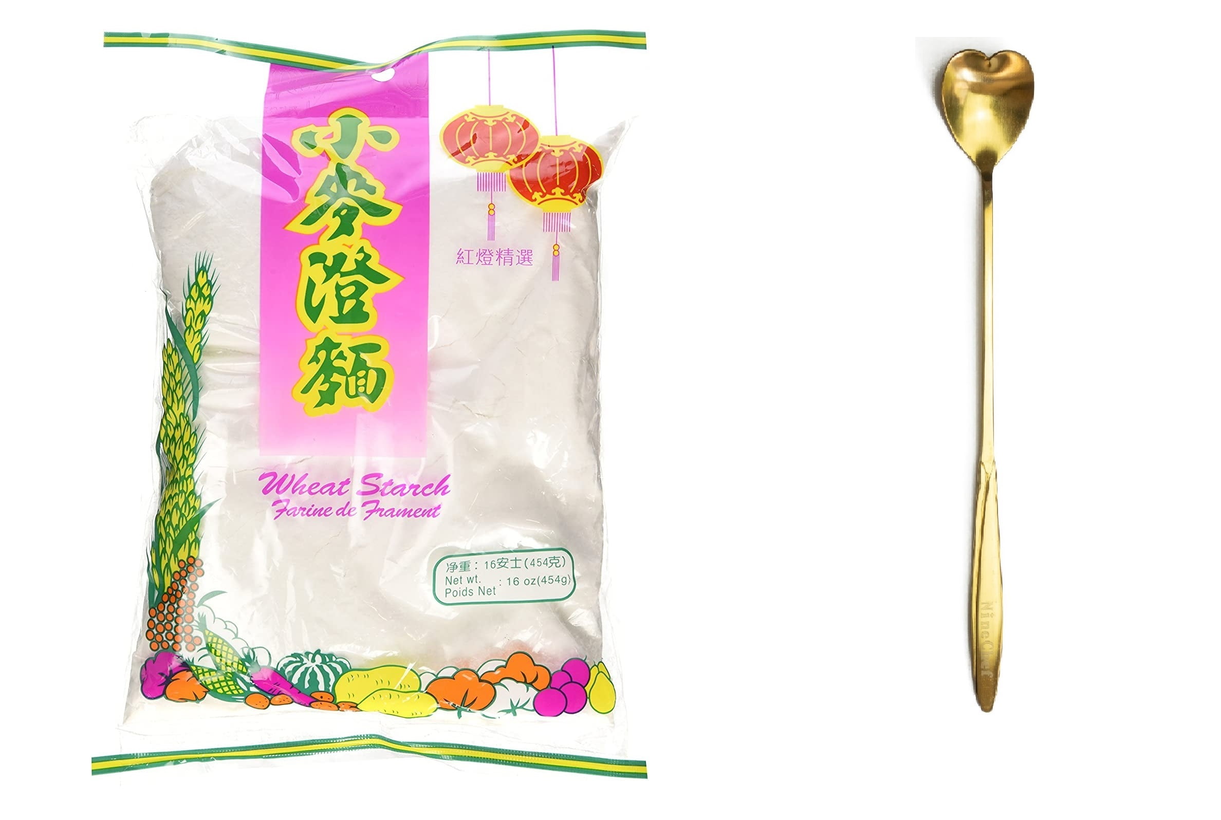 NineChef Bundle - Red latten Wheat Starch 16 Ounce Plus NineChef Golden ...