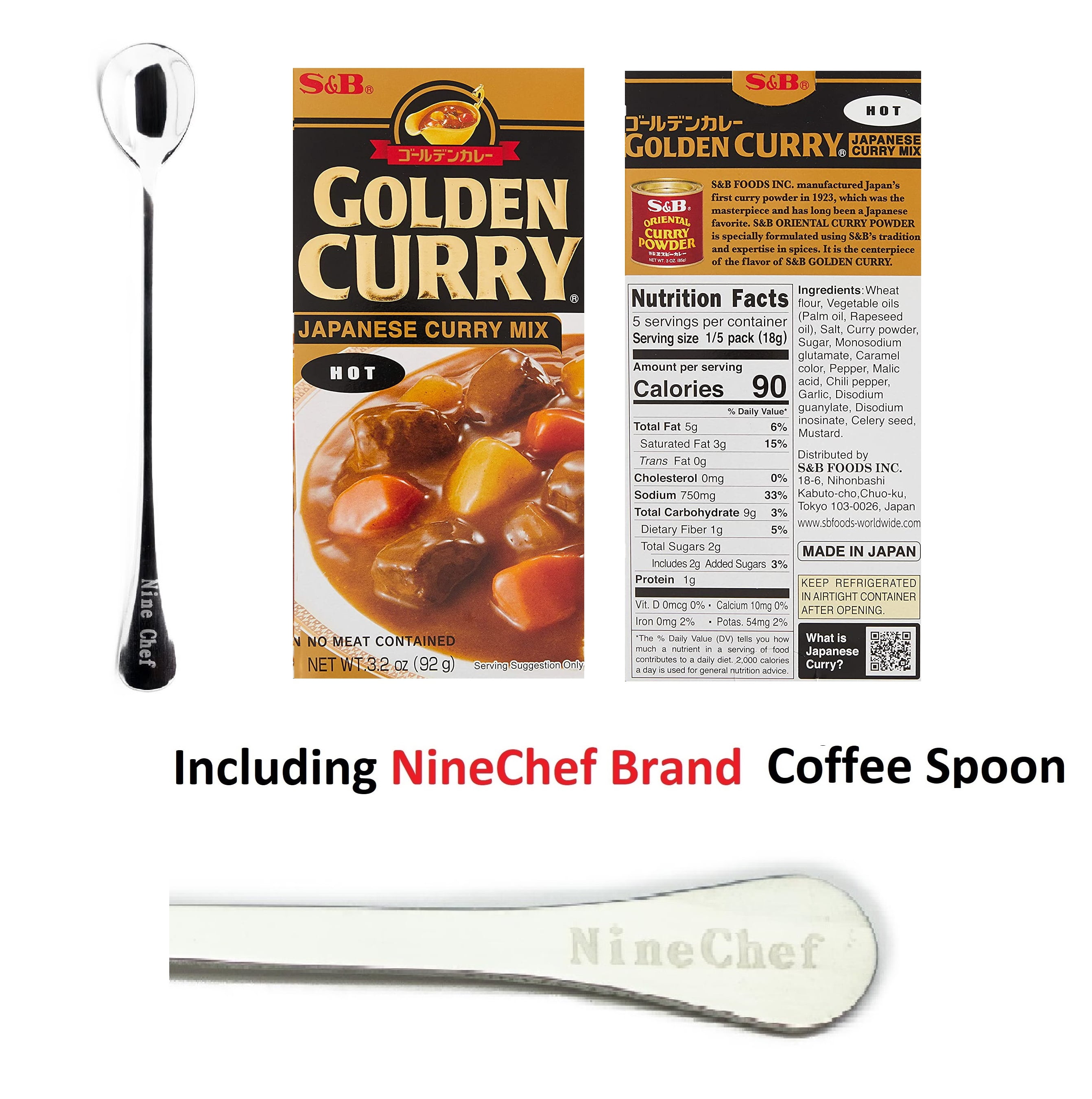 NineChef Bundle - SB Golden Curry Sauce Mix 3.2 Oz (Hot, Pack 2) Plus ...